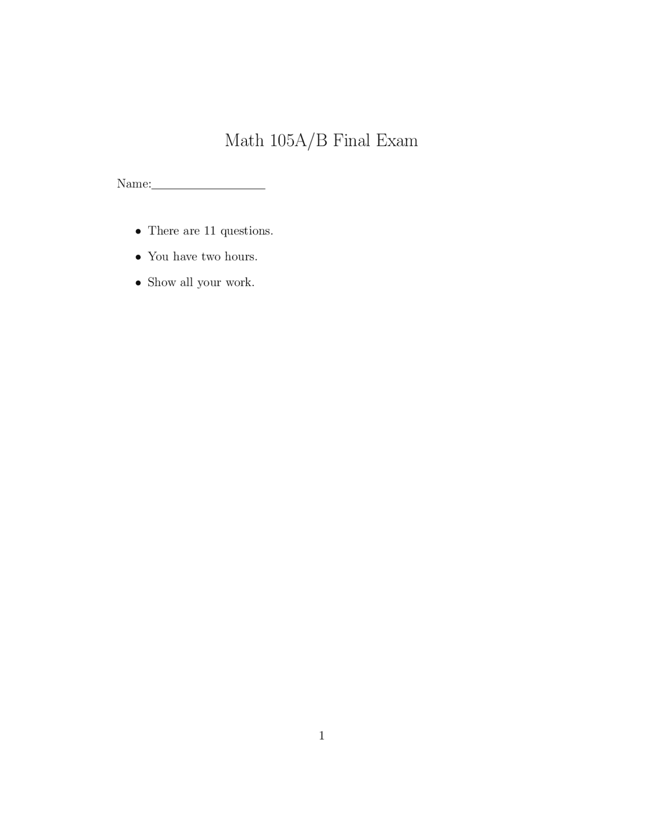 Limits Multivariable Exam Docsity
