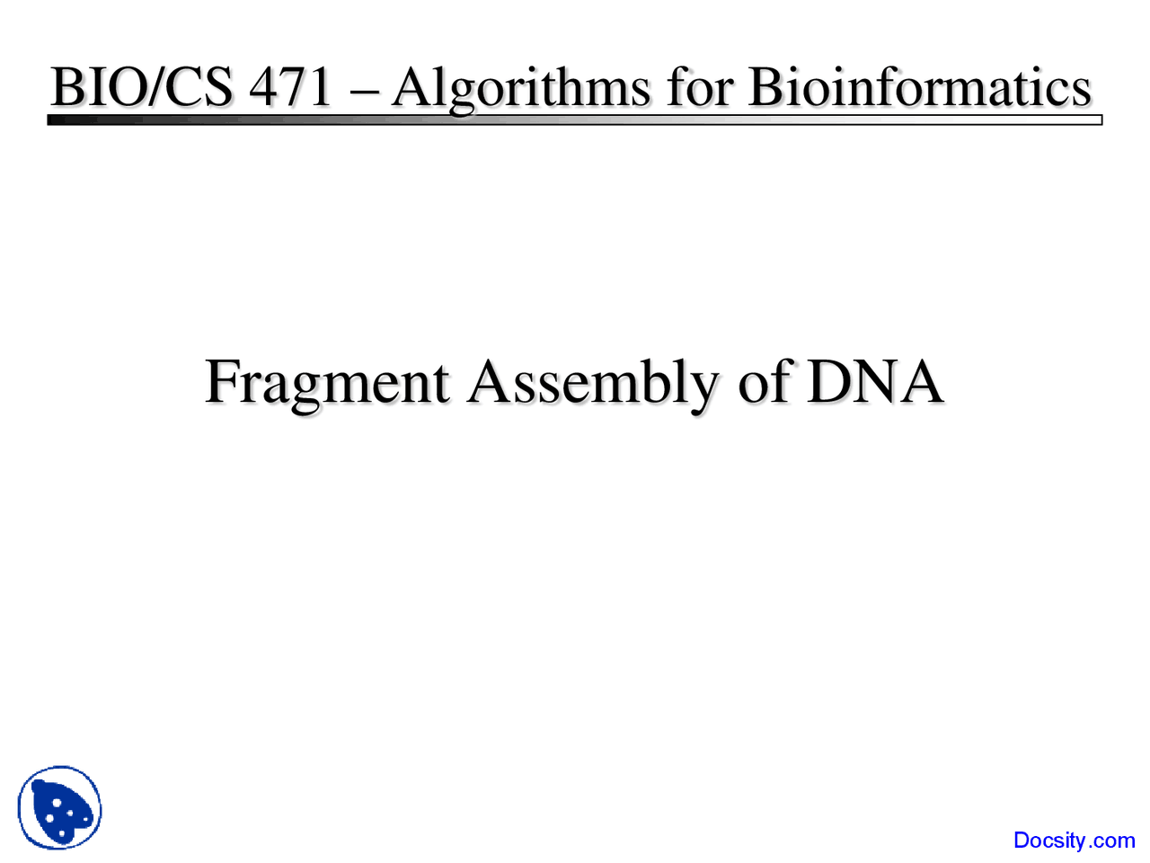 Fragment Assembly Applied Graph Theory Lecture Slides Docsity