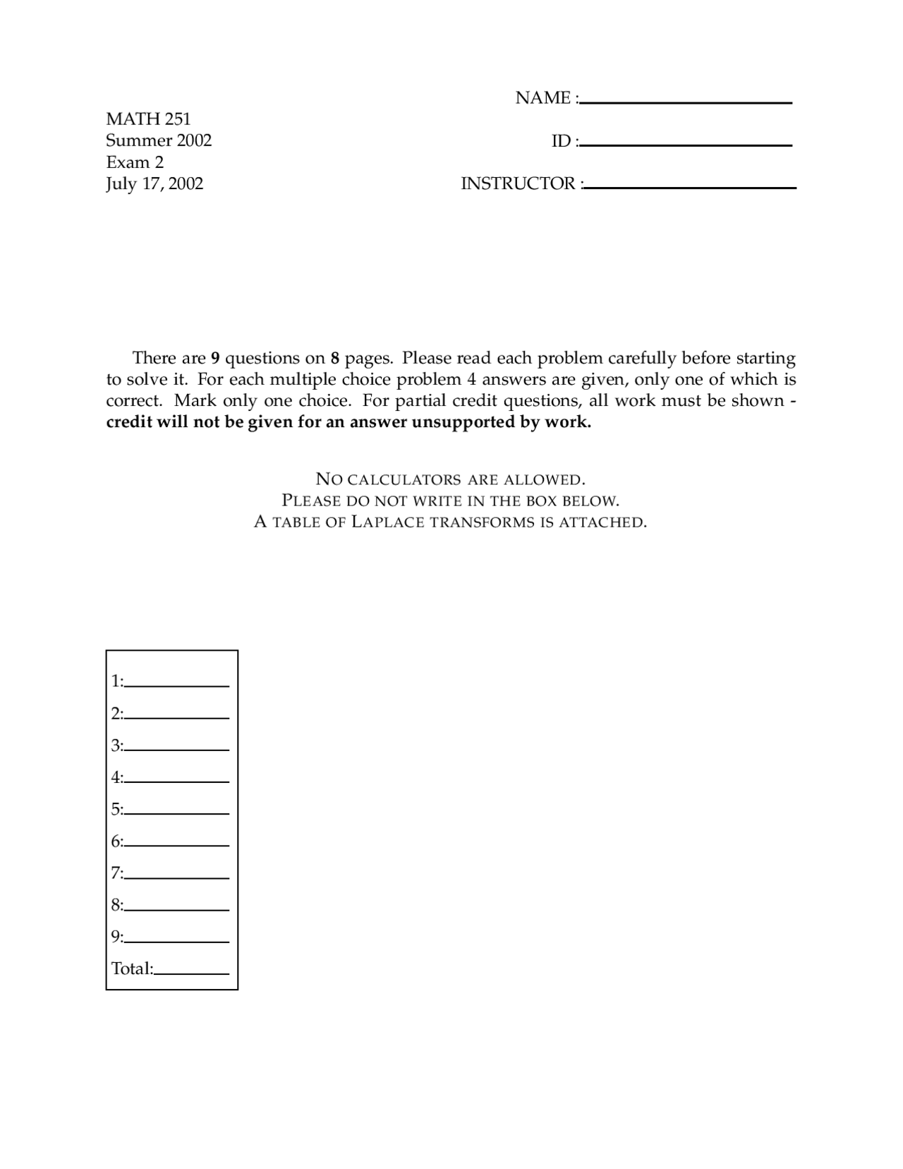 Systems Ordinary And Partial Differential Equations Exam Docsity