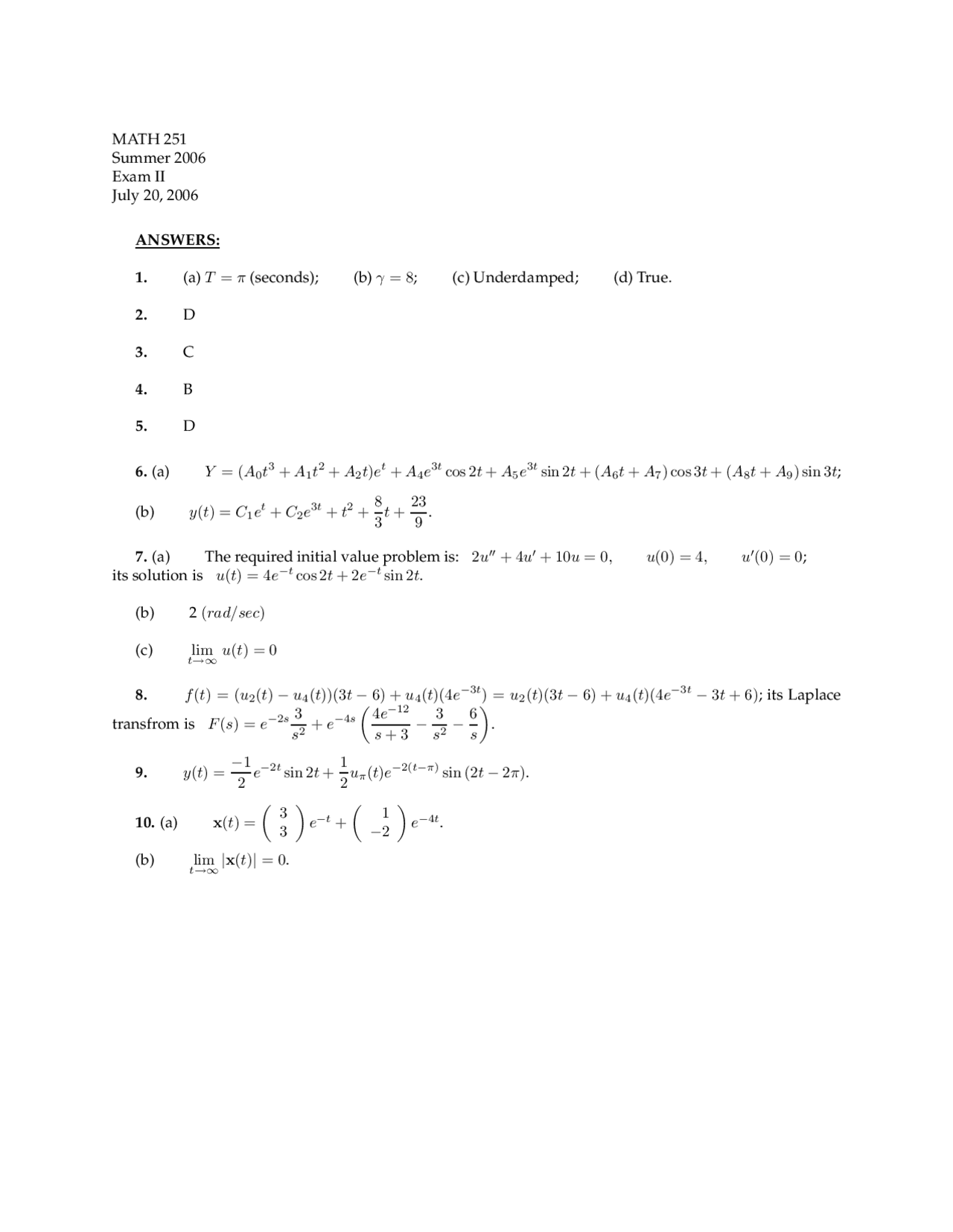 Natural Period Ordinary And Partial Differential Equations Solved
