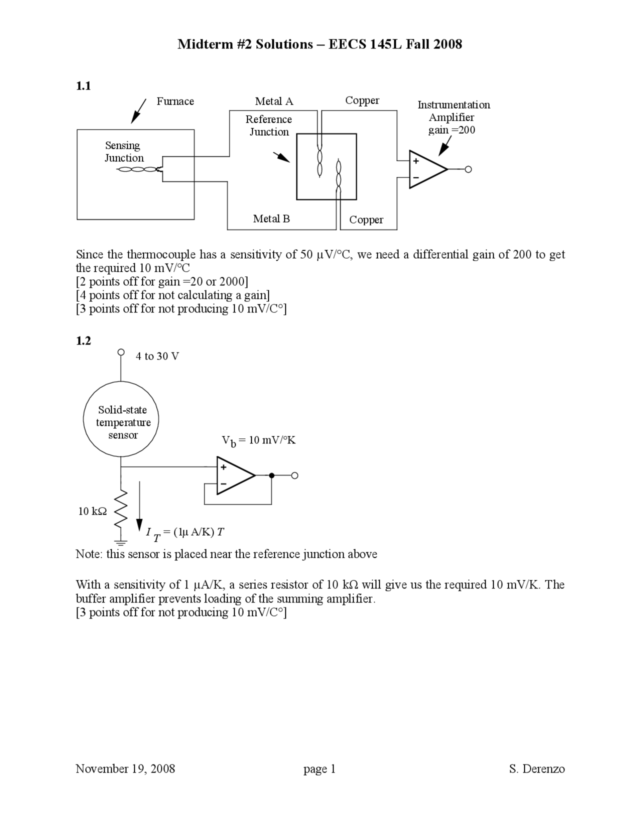 Thermocouple Based System Intro Electronic Transducer Lab Solved