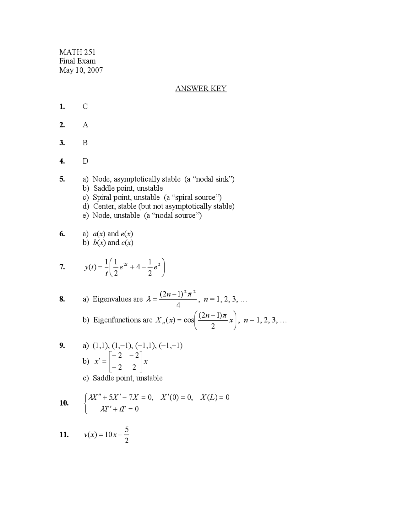 Largest Interval Ordinary And Partial Differential Equations Solved