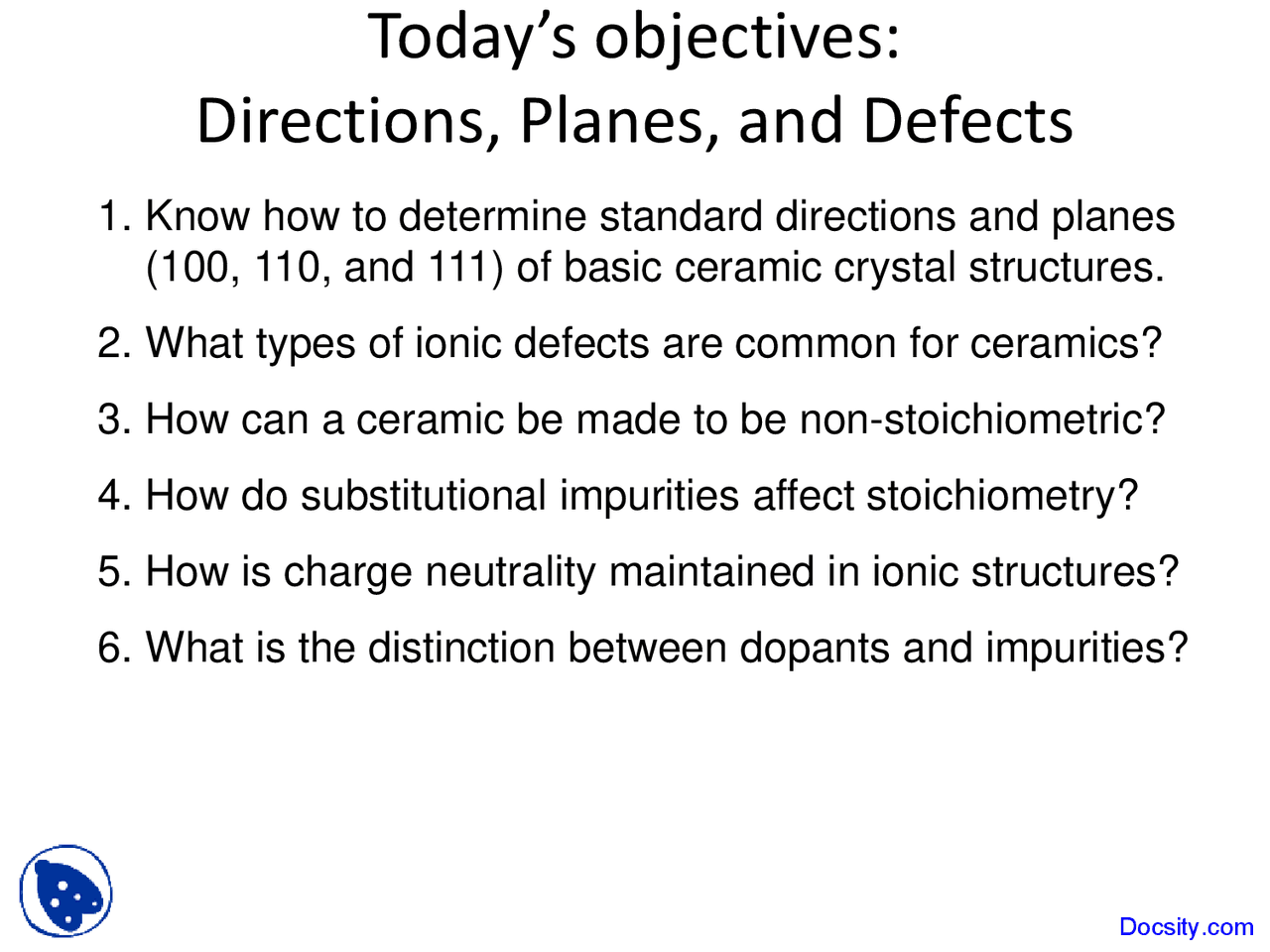 Directions Planes Processing Of Materials Lecture Slides Docsity