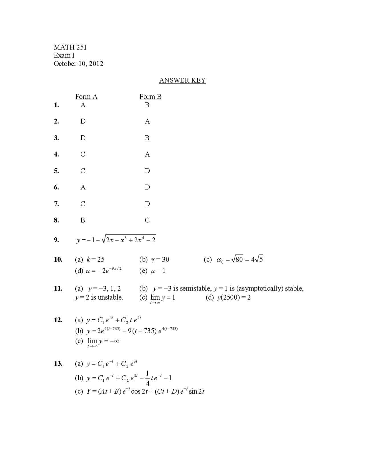 Equations Ordinary And Partial Differential Equations Solved Exam