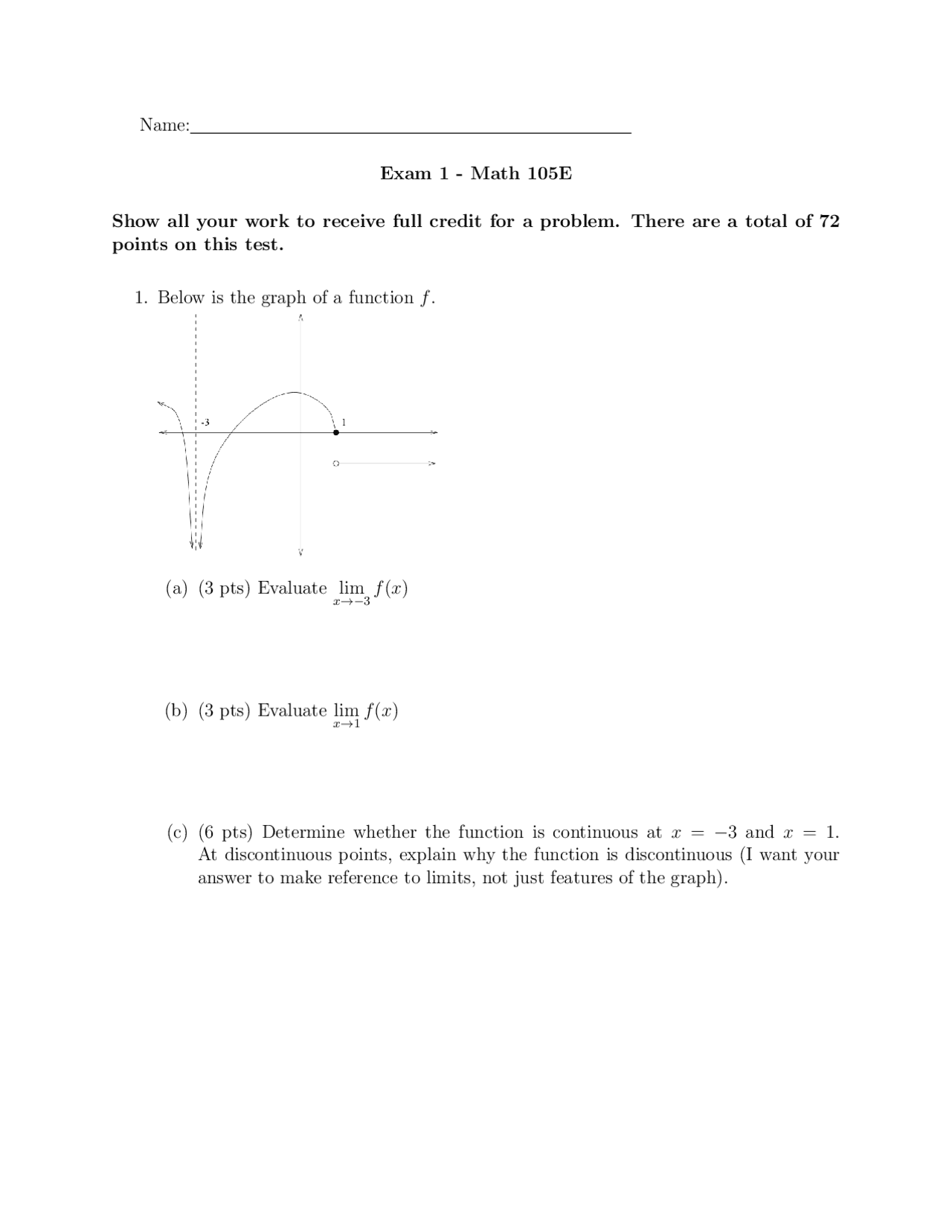 Discontinuous Multivariable Exam Docsity