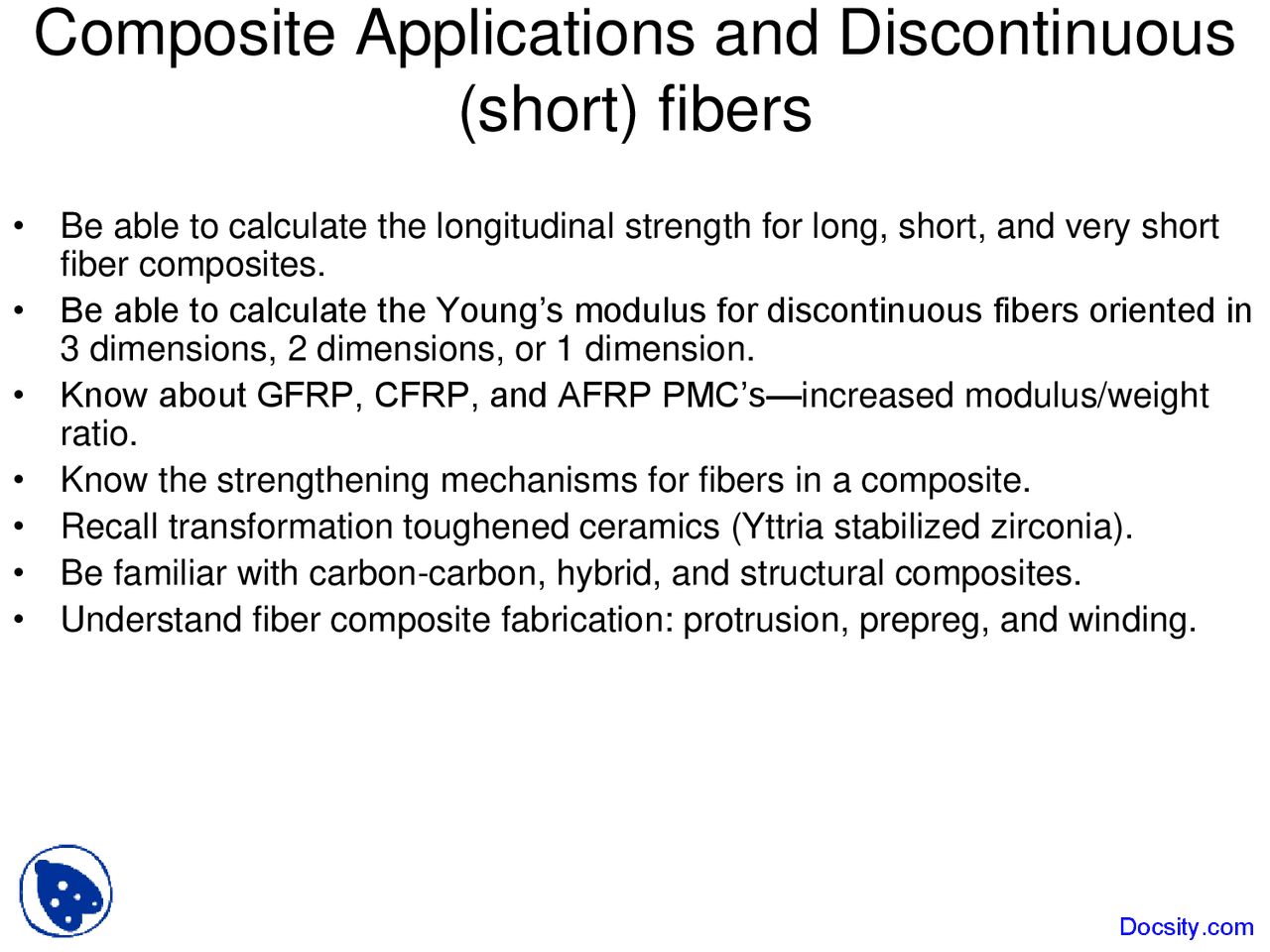 Composite Applications Processing Of Materials Lecture Slides Docsity