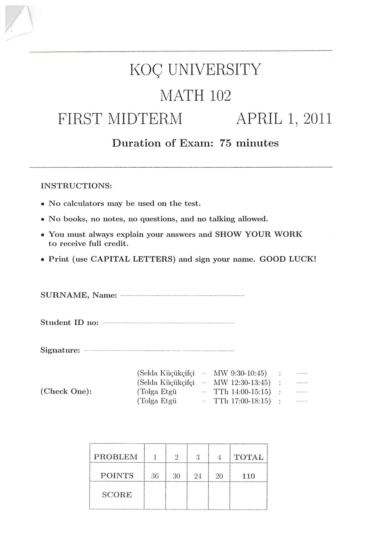 Domain - Calculus - Solved Exam | Exams Calculus | Docsity