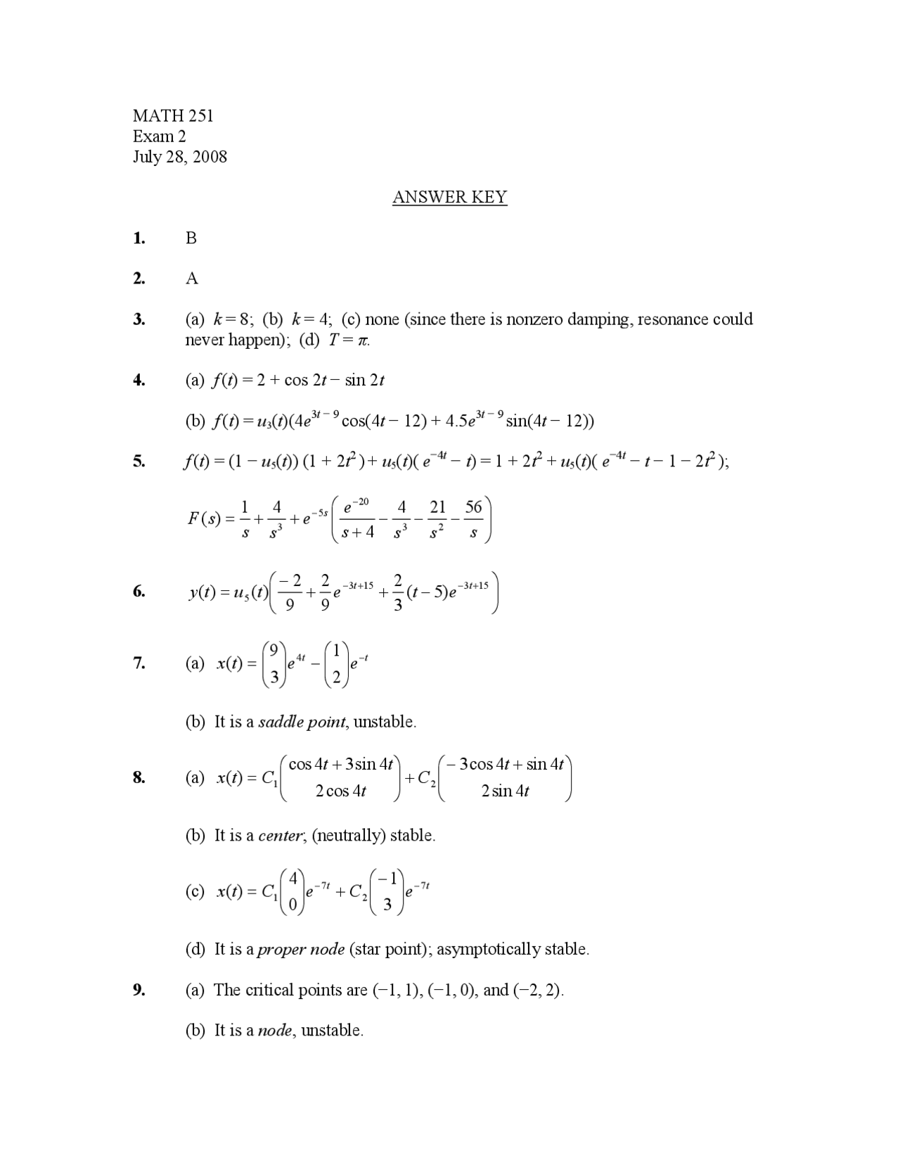 Equivalent Ordinary And Partial Differential Equations Solved Exam
