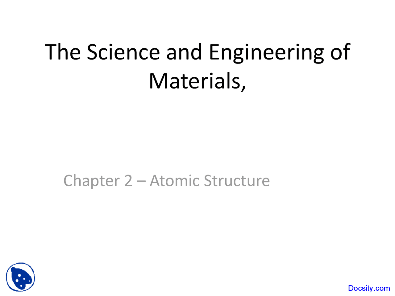 Atomic Structure Material Science For Engineers Lecture Slides