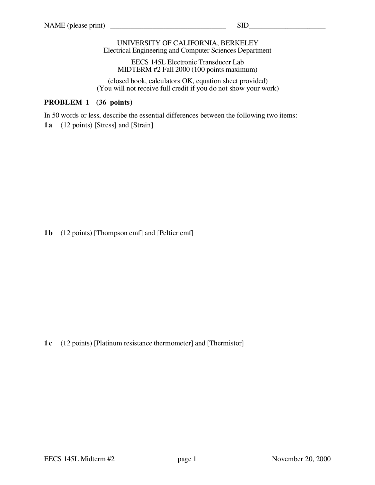 Essential Differences Intro Electronic Transducer Lab Exam Docsity