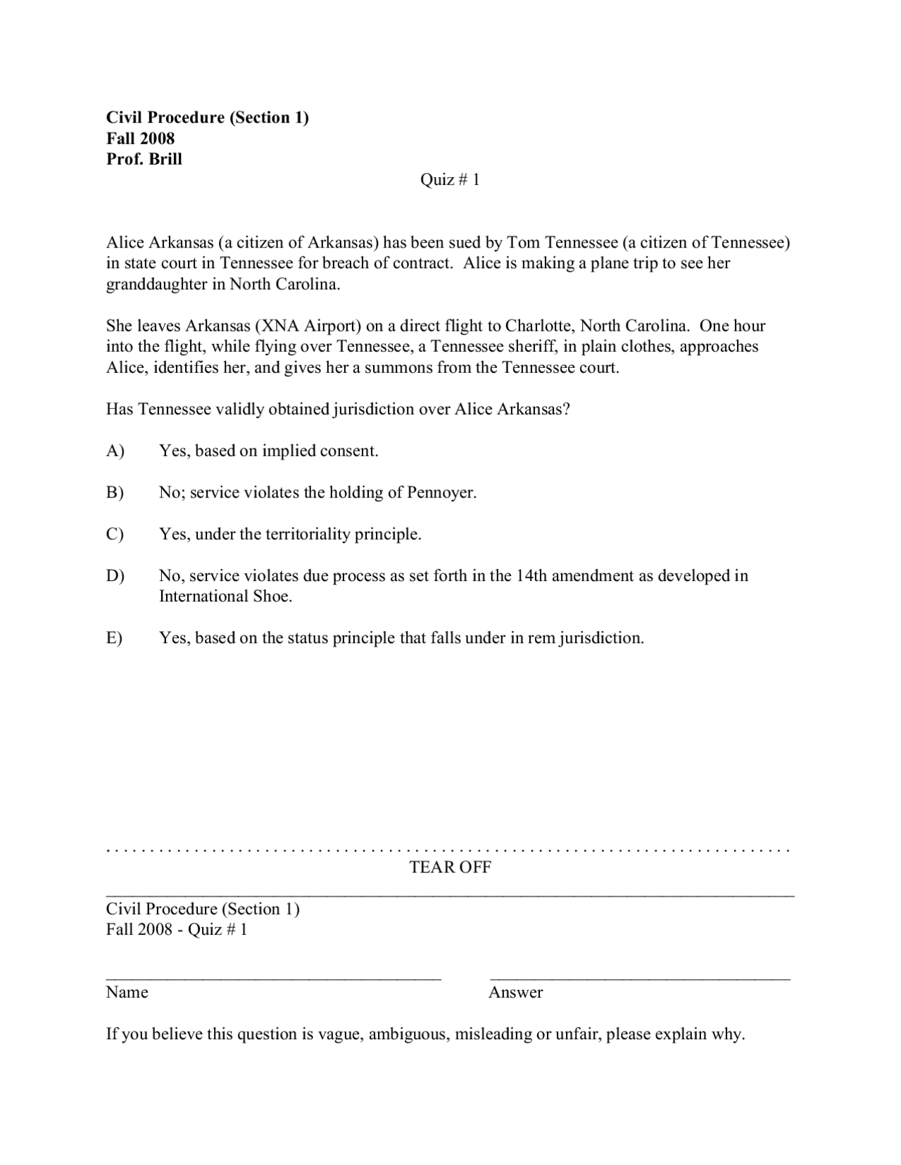 Implied Consent Civil Procedure Past Paper Docsity