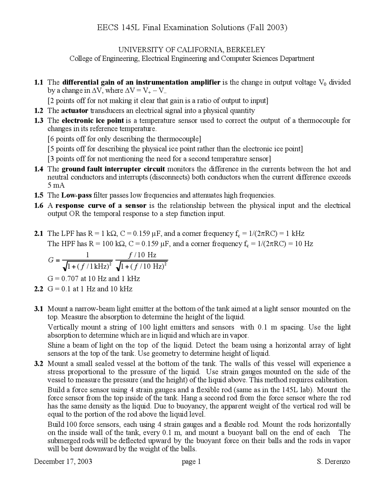 Differential Gain Intro Electronic Transducer Lab Solved Exam Docsity