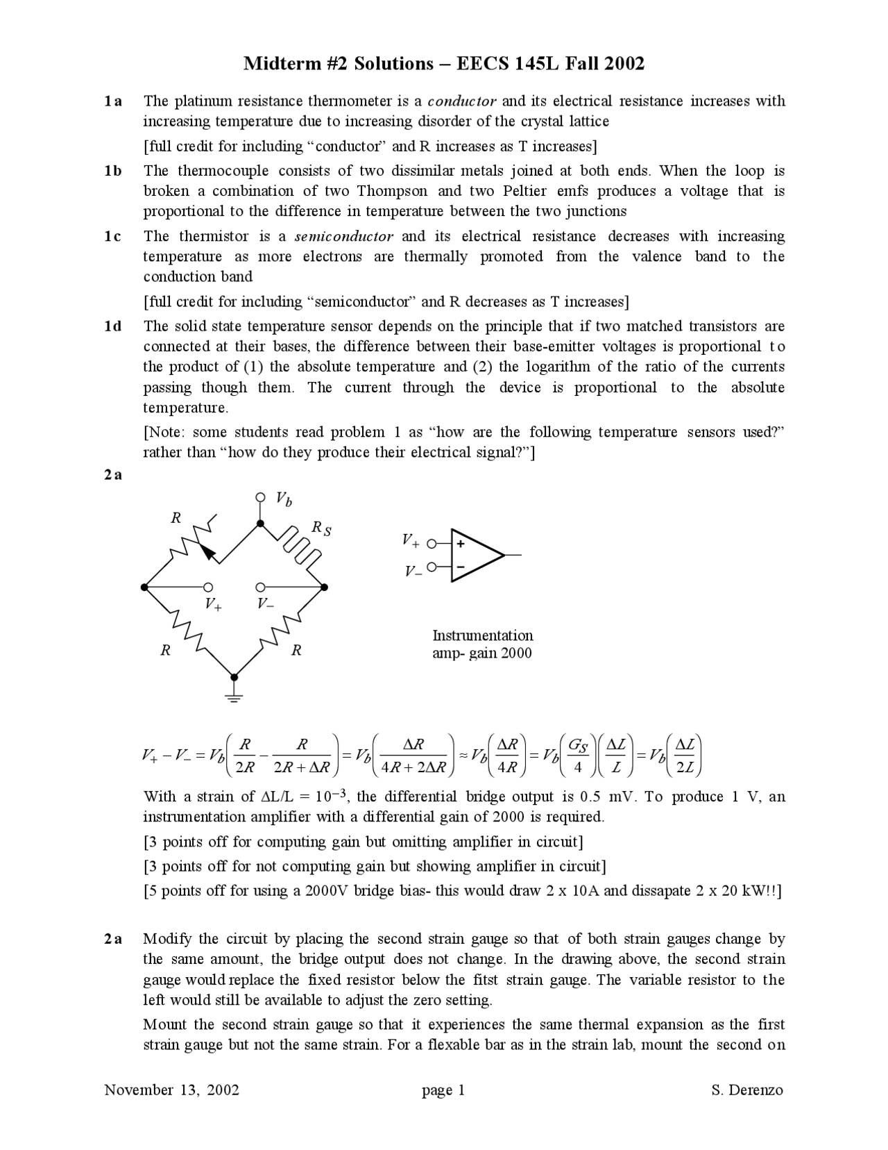 Platinum Intro Electronic Transducer Lab Solved Exam Docsity