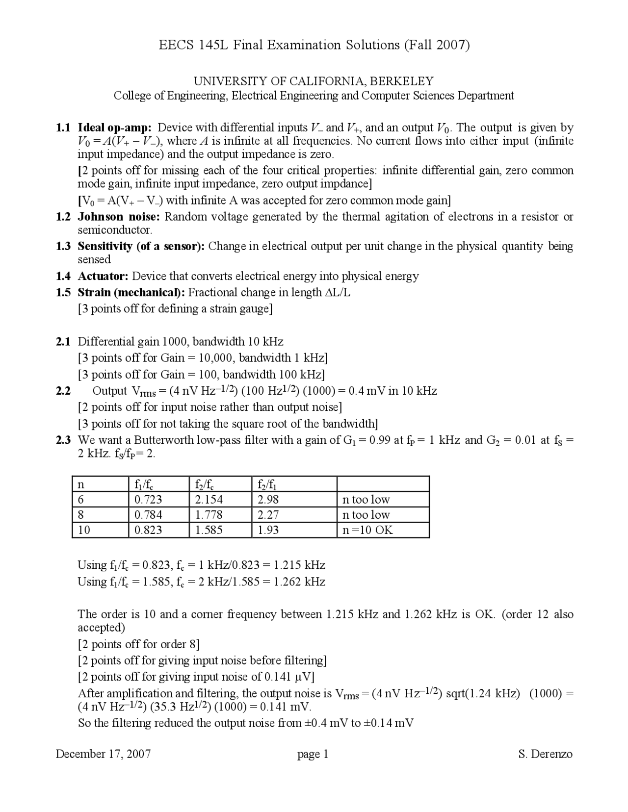 Ideal Amplifier Intro Electronic Transducer Lab Solved Exam Docsity