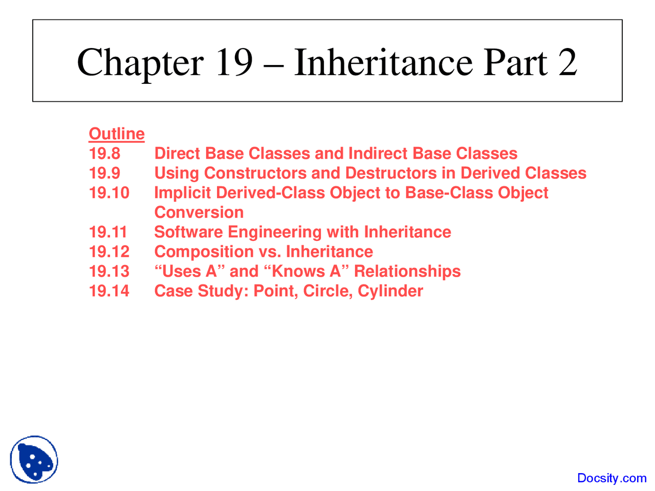 Inheritance Advanced Programming Lecture Slides Docsity 7510