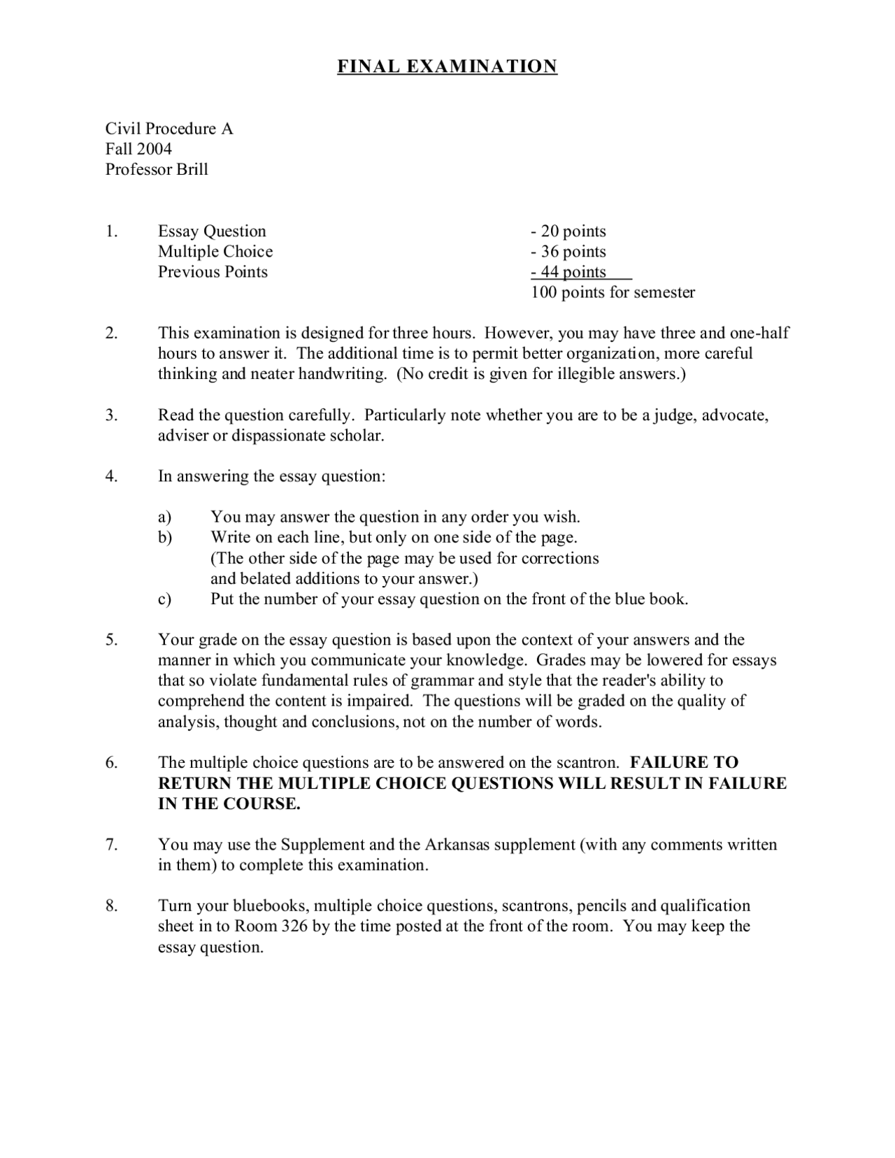 Negotiations For Contract Civil Procedure Past Paper Docsity