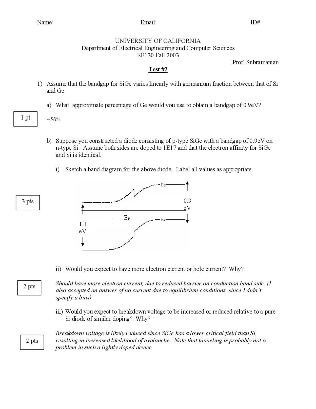 Electrostatic Potential Integrated Circuit Devices Solved Exam