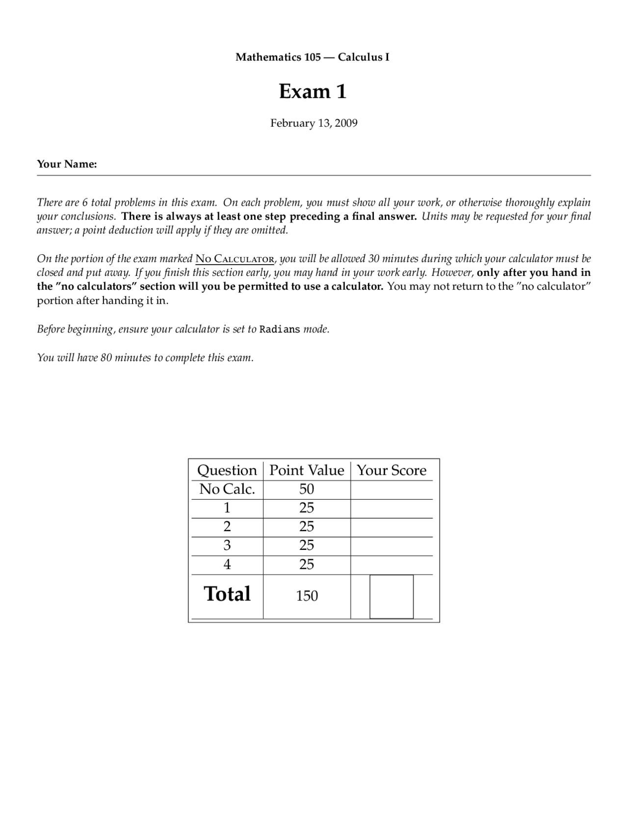 Limit Definition Multivariable Exam Docsity