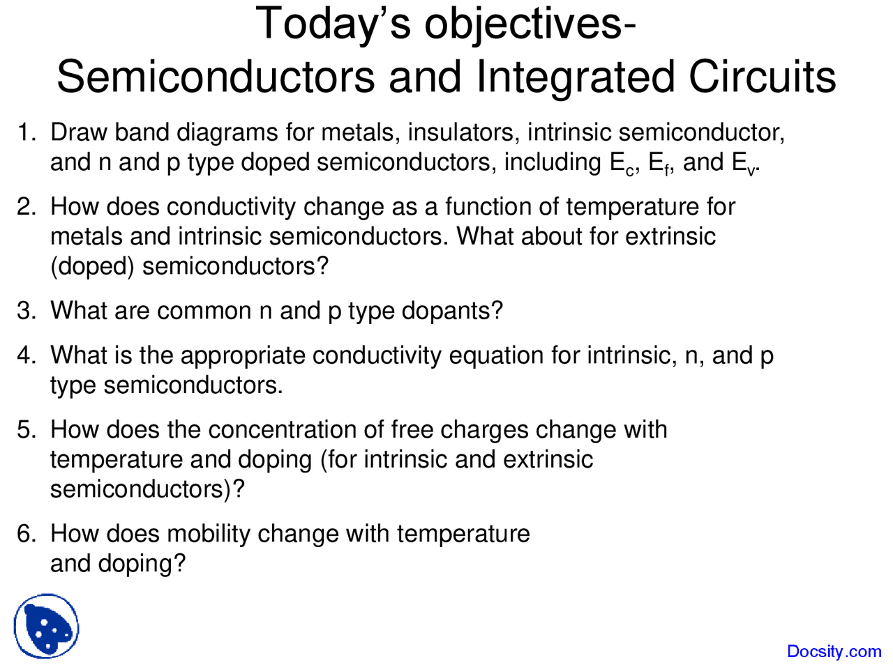Semiconductors and Integrated Circuits - Processing of Materials - Lecture Slides | Slides ...