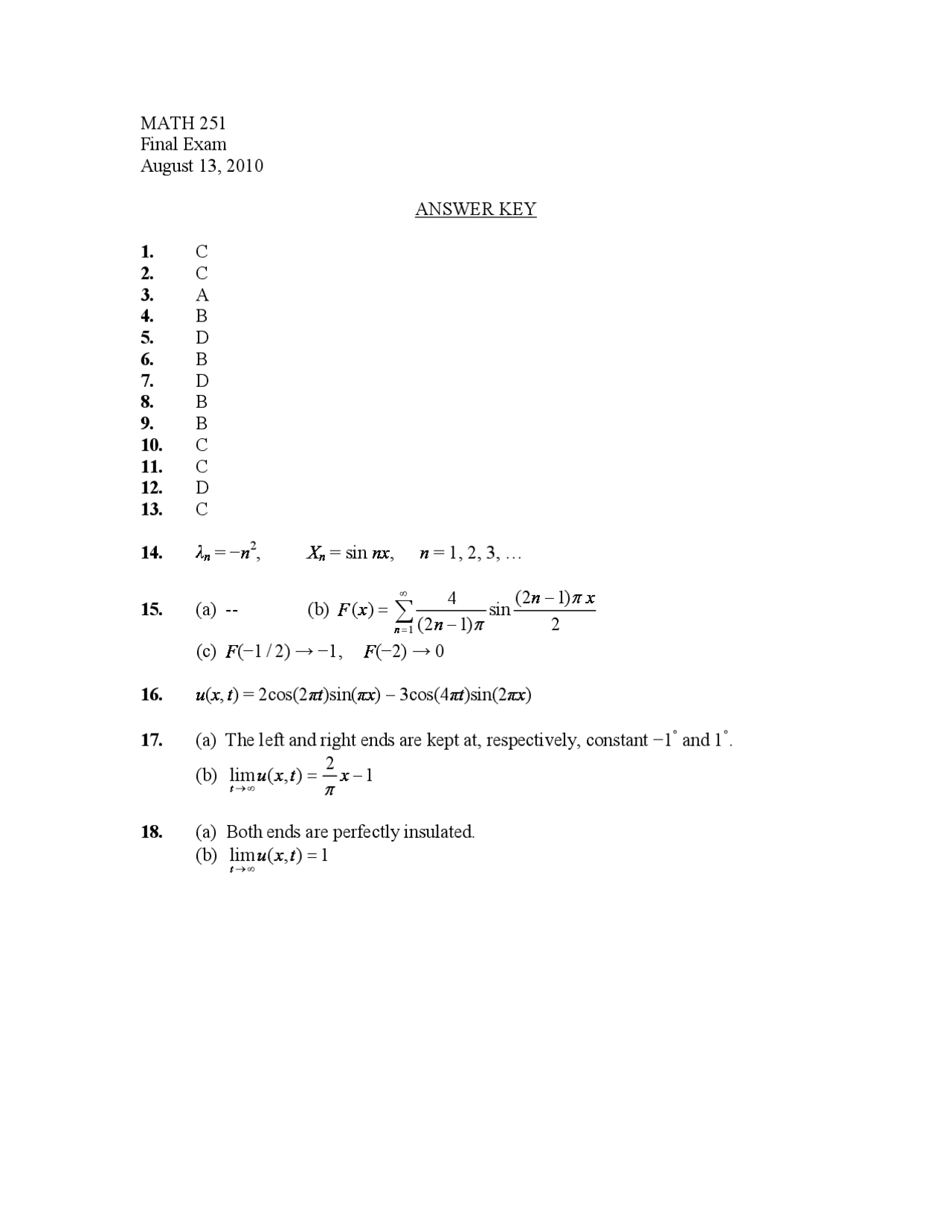 Possible Values Ordinary And Partial Differential Equations Solved