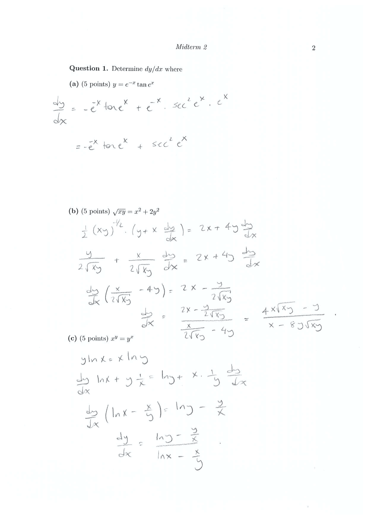 Volume Calculus One Solved Exam Docsity