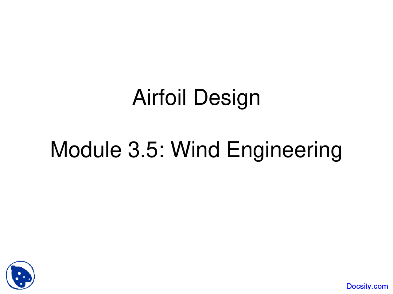 Airfoil Design Wind Engineering Lecture Slides Docsity