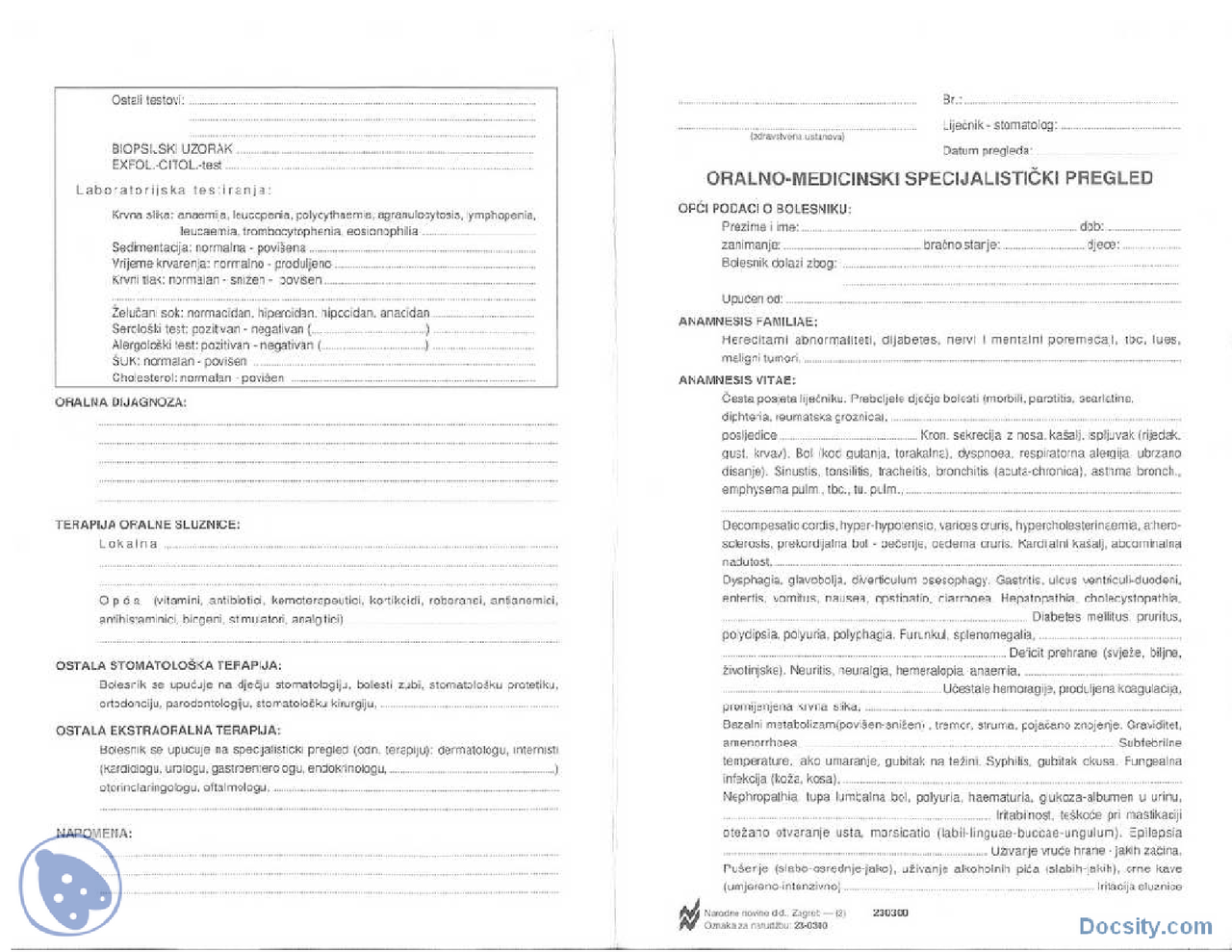 Anamneza-Beleska-Oralna medicina stomatologija-Stomatologija | Beleške ...