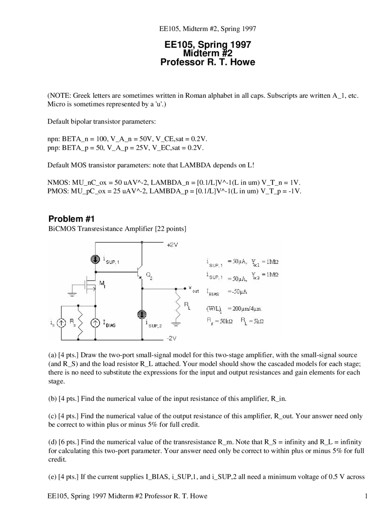 Input Resistance Microelectronic Devices And Circuits Exam Docsity