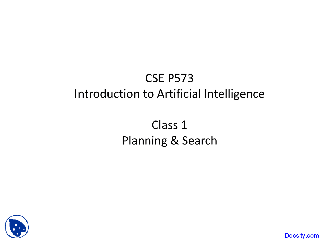 Planning And Search Introduction To Artificial Intelligence Lecture