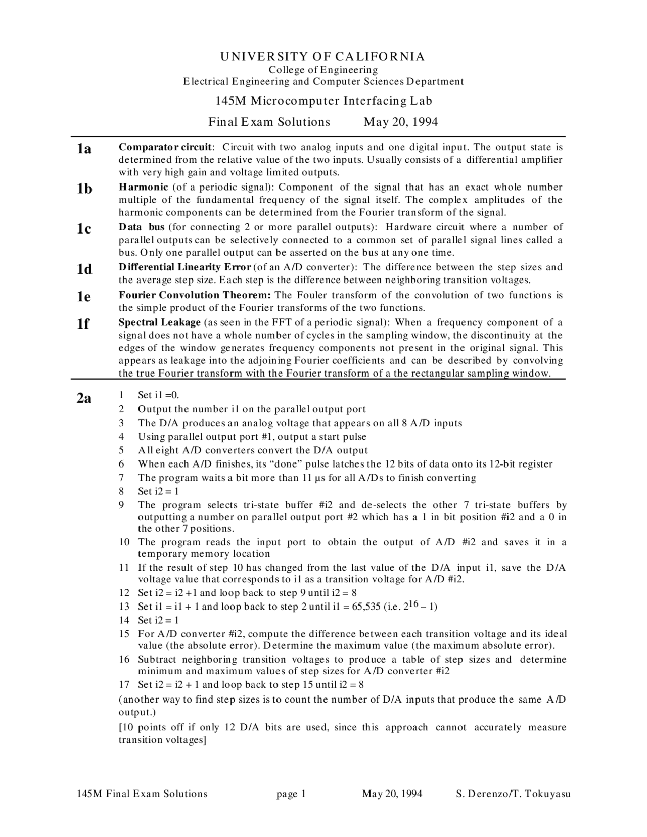 Comparator Circuit Introductory Microcomputer Interfacing Laboratory