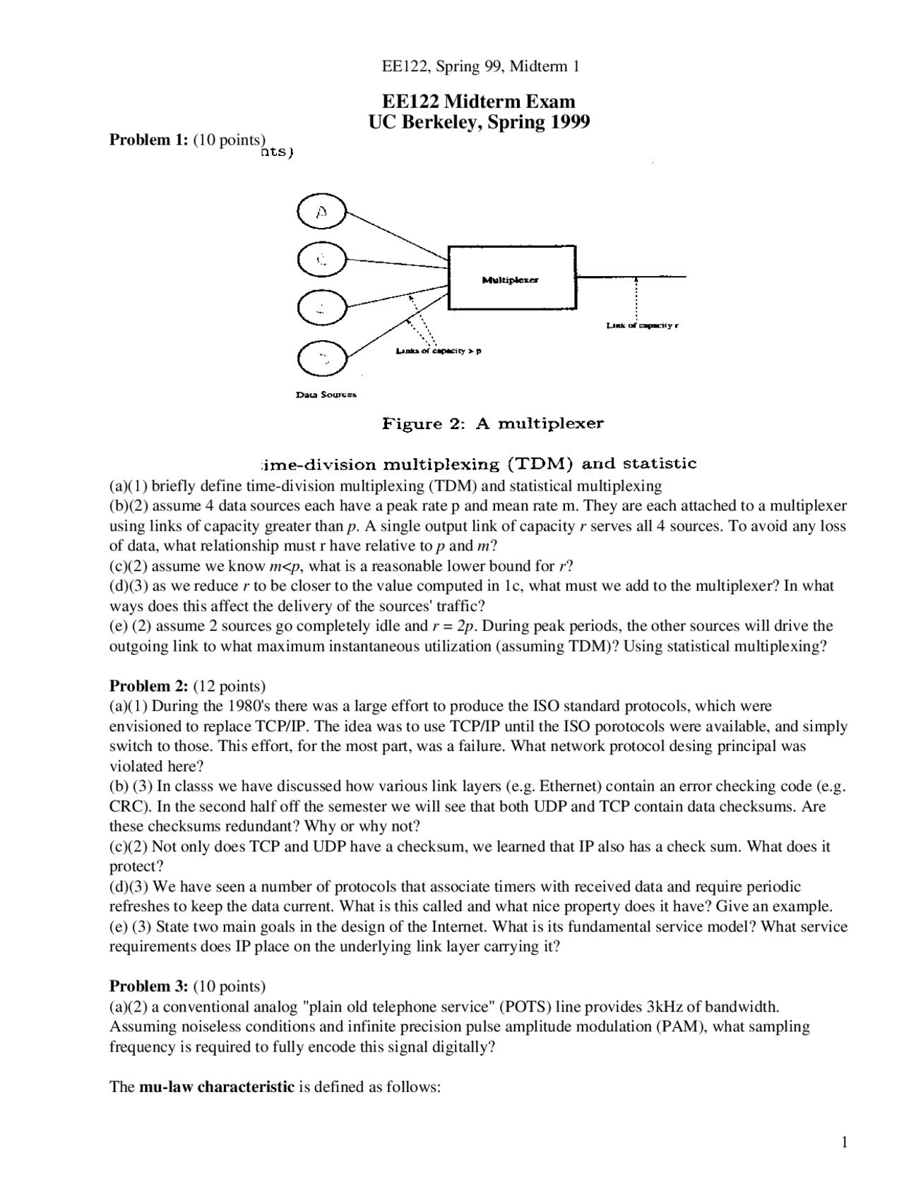 Data Sources - Introduction to Communication Networks - Exam - Docsity
