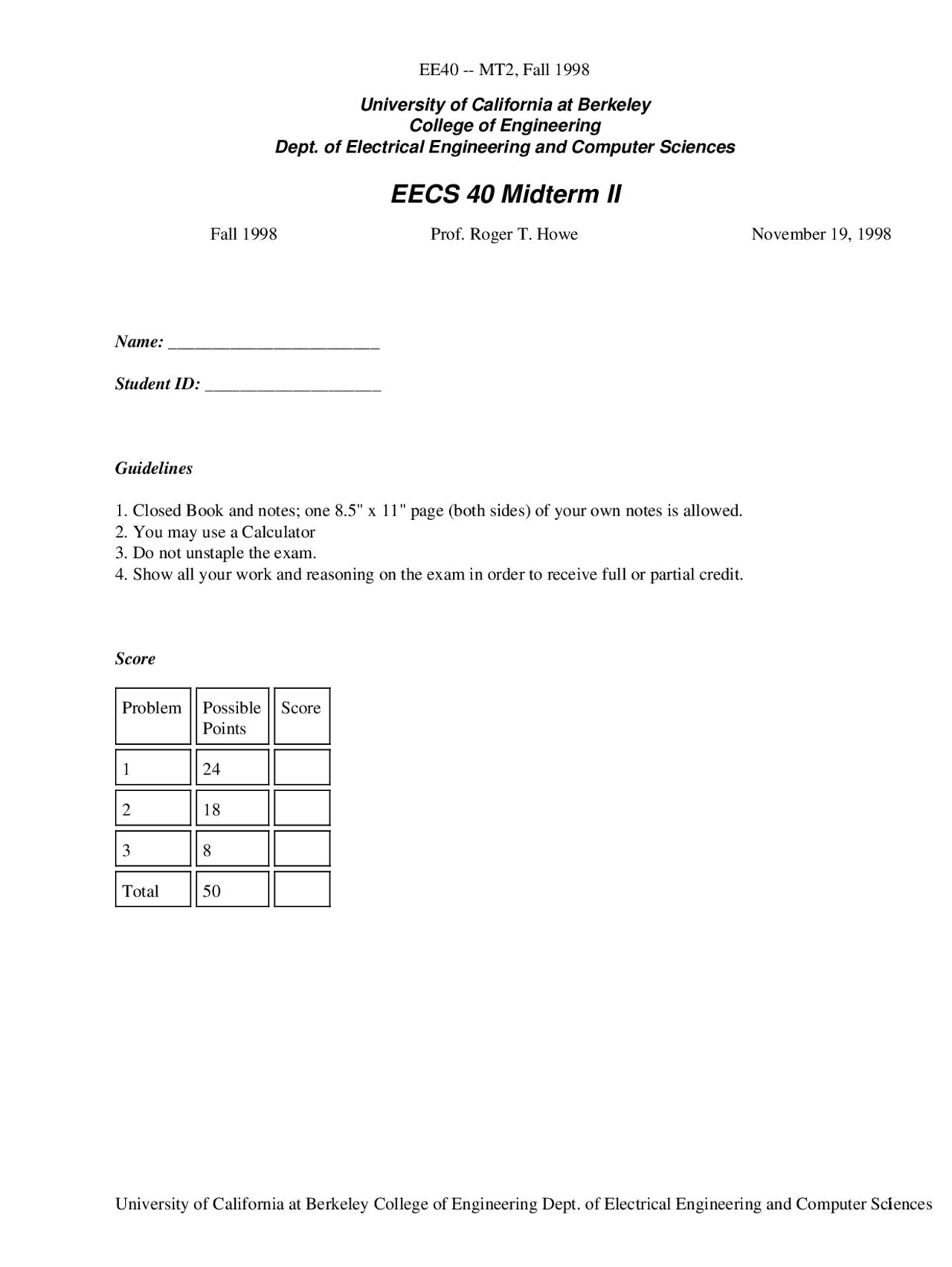 Reasoning Introduction To Microelectronic Circuits Exam Docsity