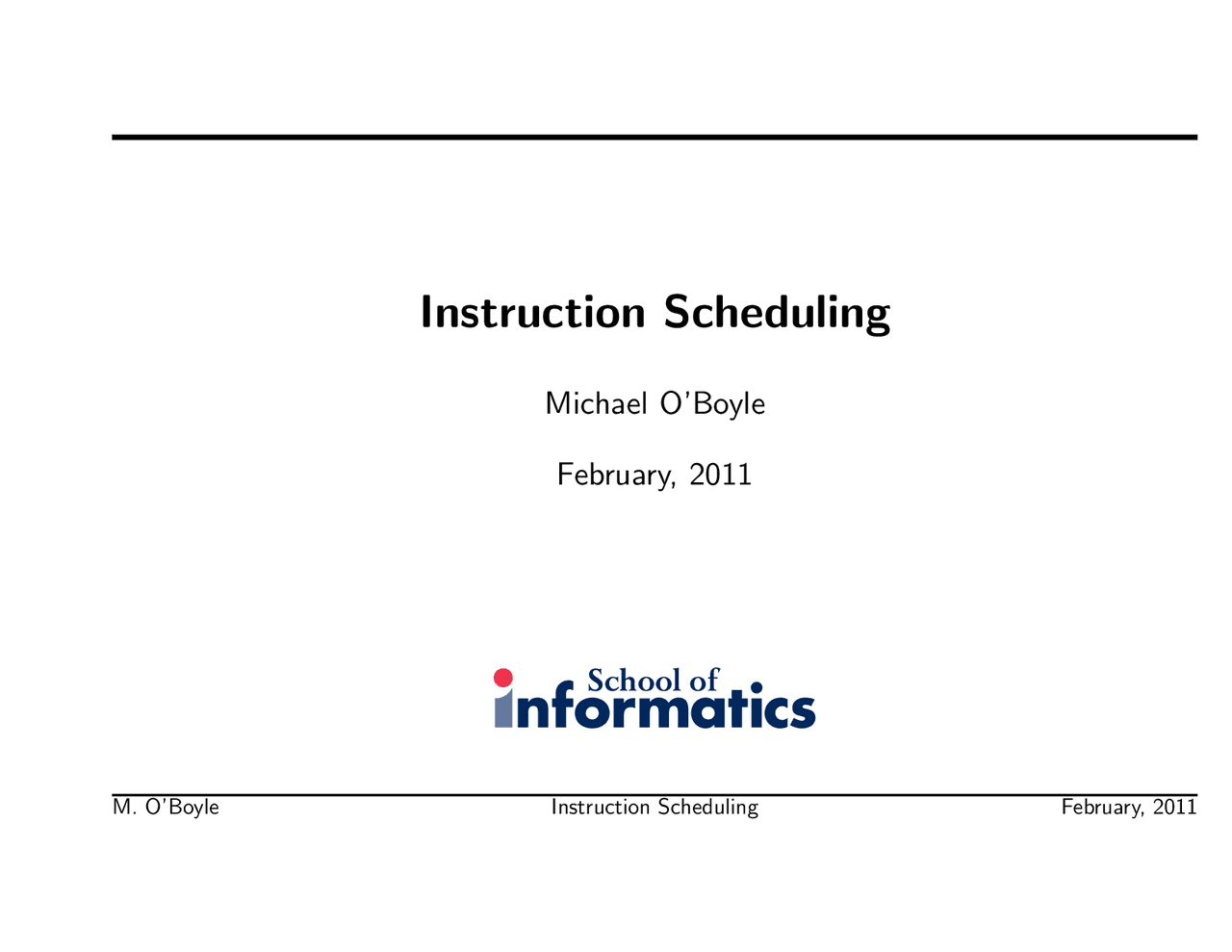 Instruction Scheduling Compiler Optimisation Lecture Slides Docsity