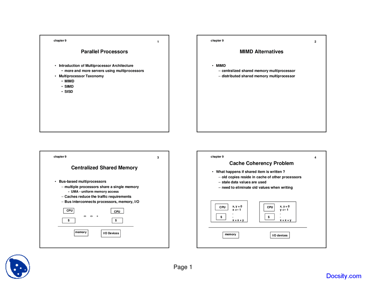Parallel Processors Computer Architecture And Design Lecture Slides Docsity