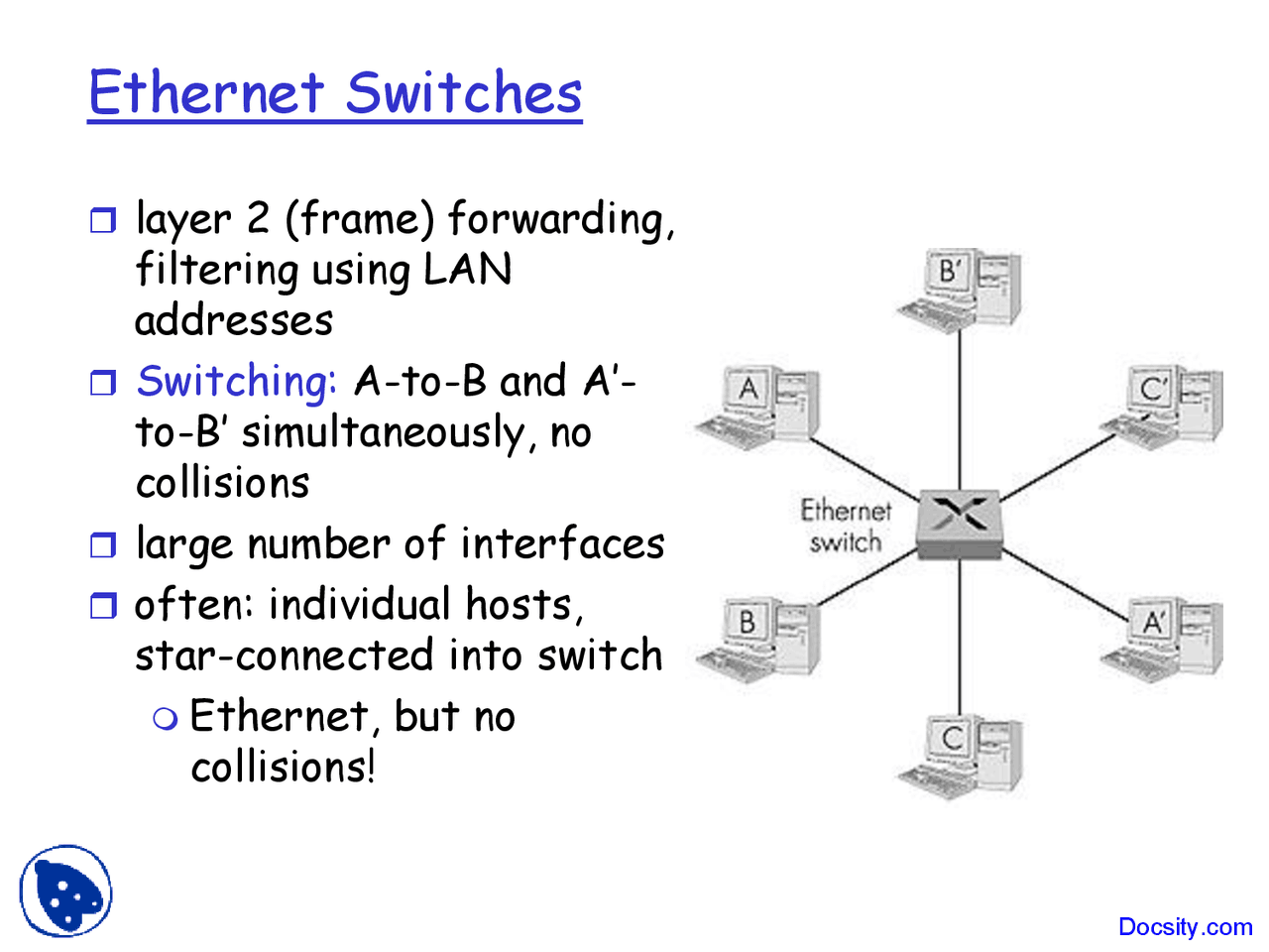 Ethernet Switches Computer Networks Lecture Slides Docsity