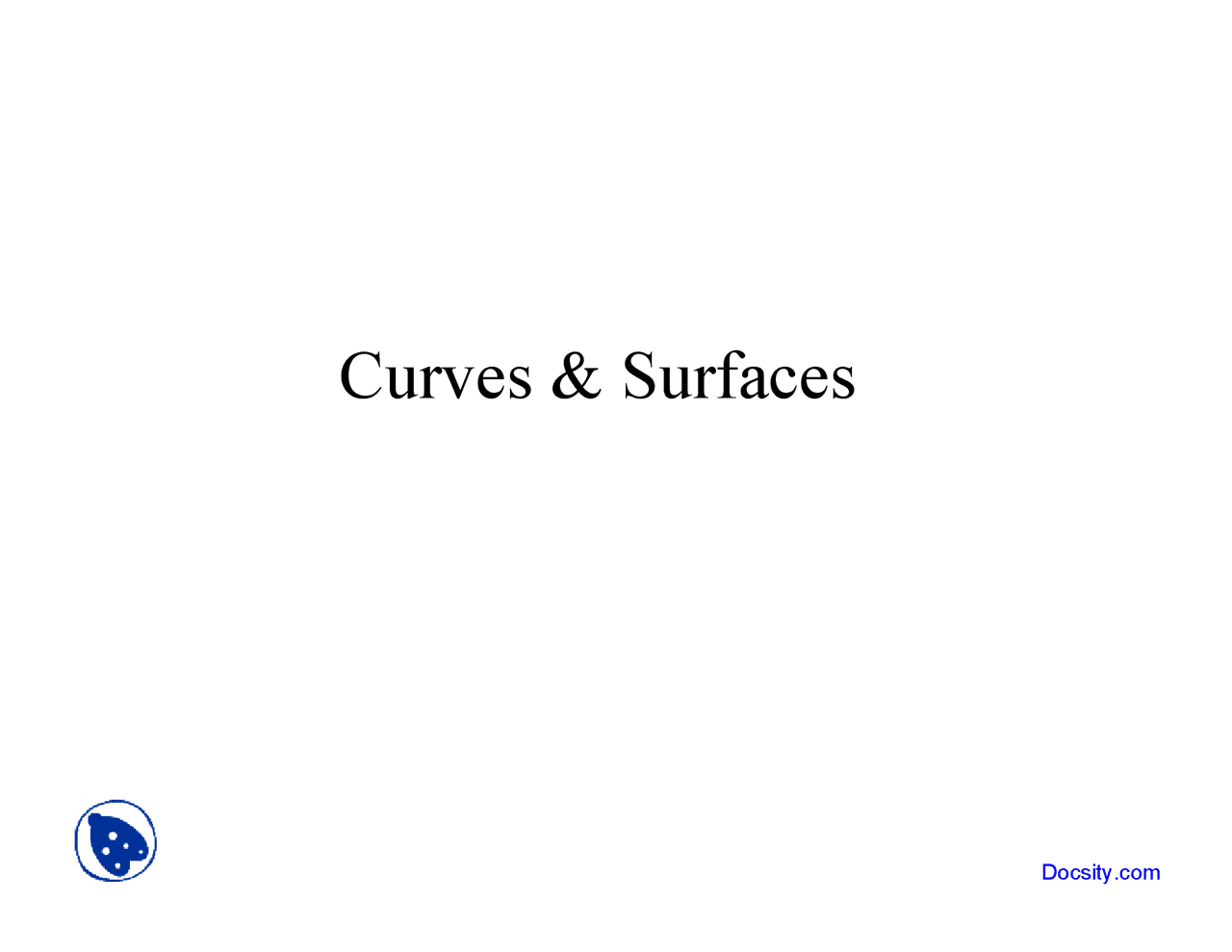 Curves and Surfaces - Computer Graphics - Lecture Slides | Slides ...
