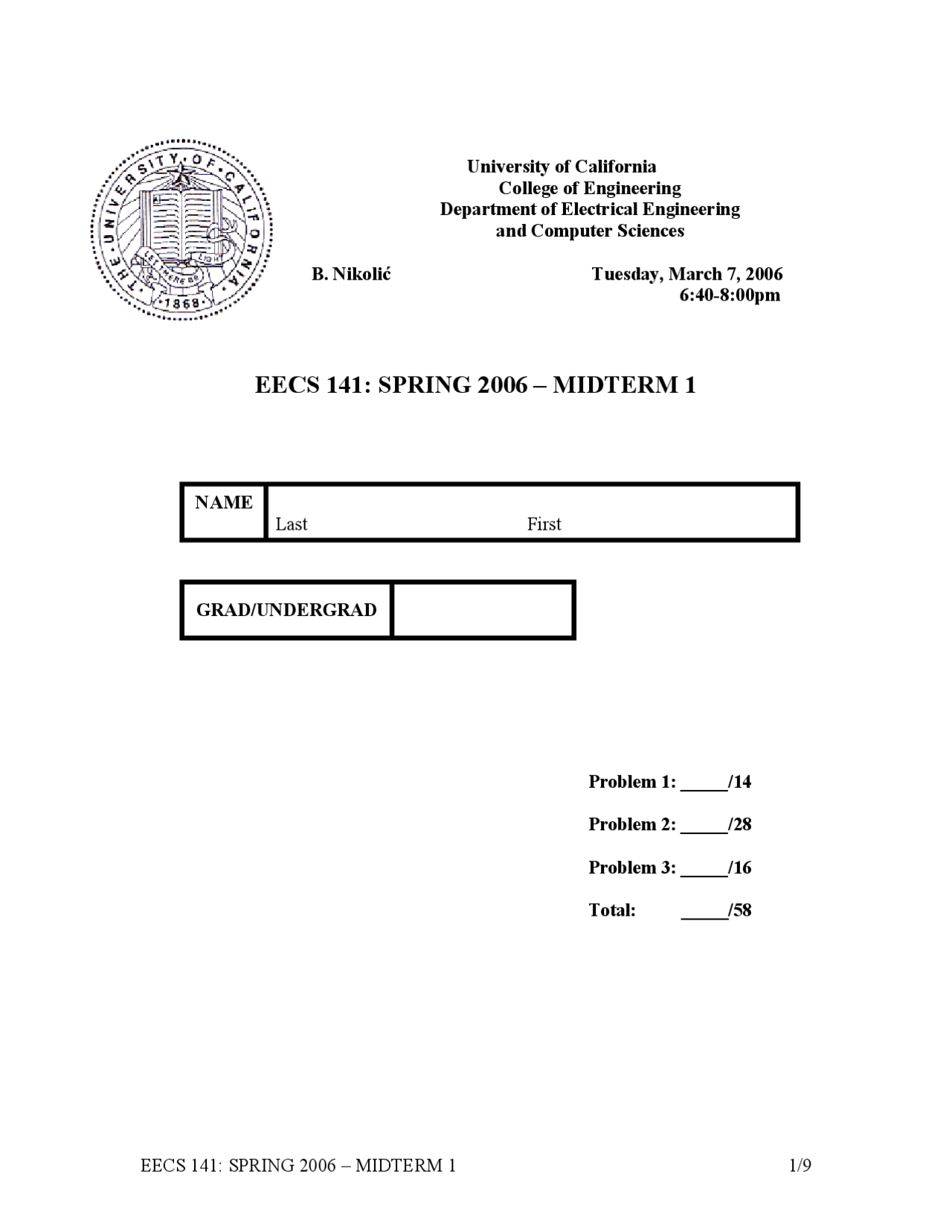 Implement Introduction To Digital Integrated Circuits Exam Docsity