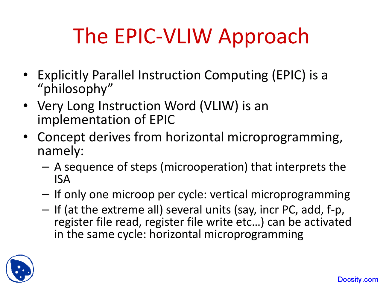 Explicitly Parallel Instruction Computing Computer Design And Organisation Lecture Slides
