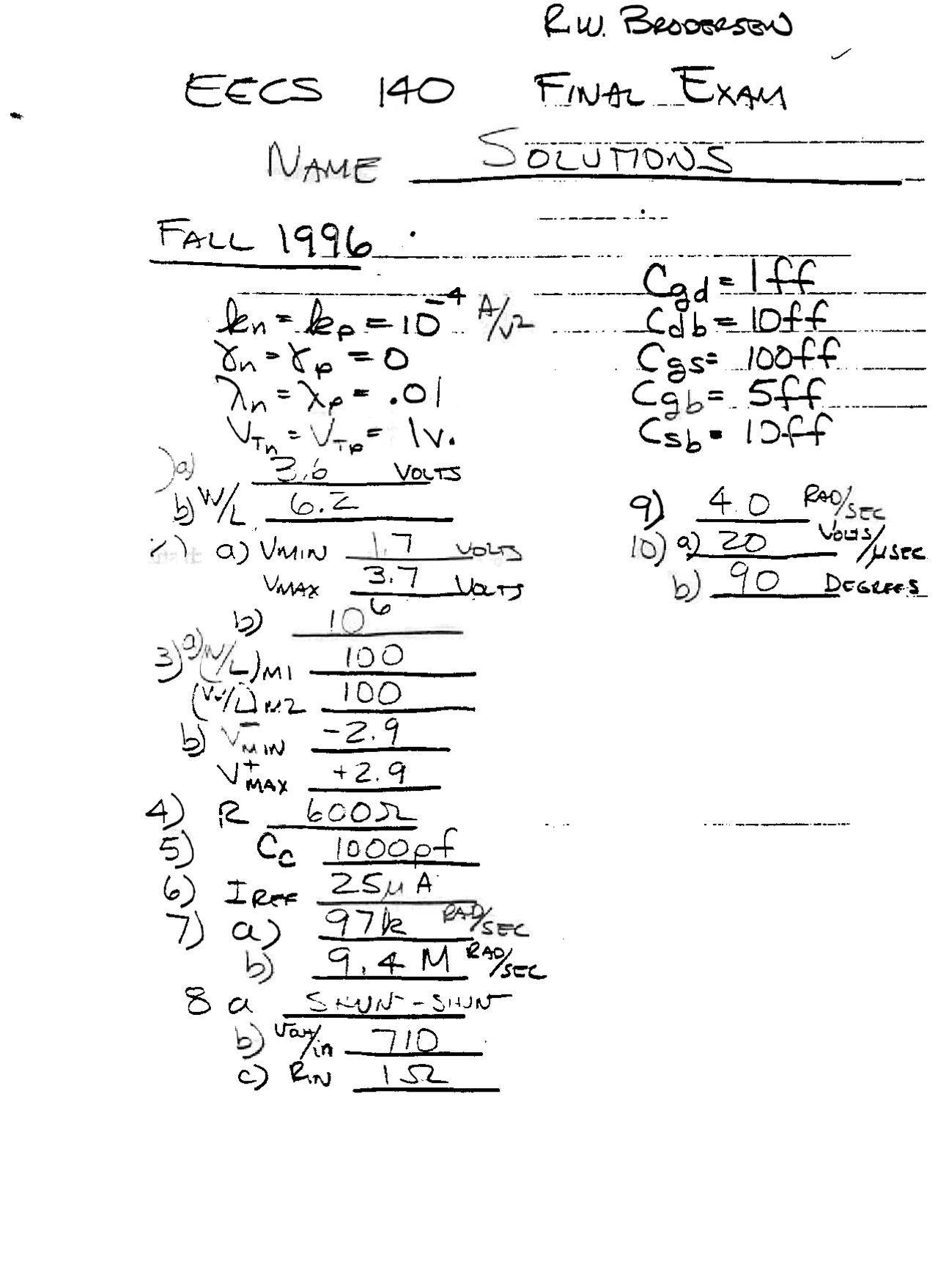 Voltage Linear Integrated Circuits Solved Exam Docsity