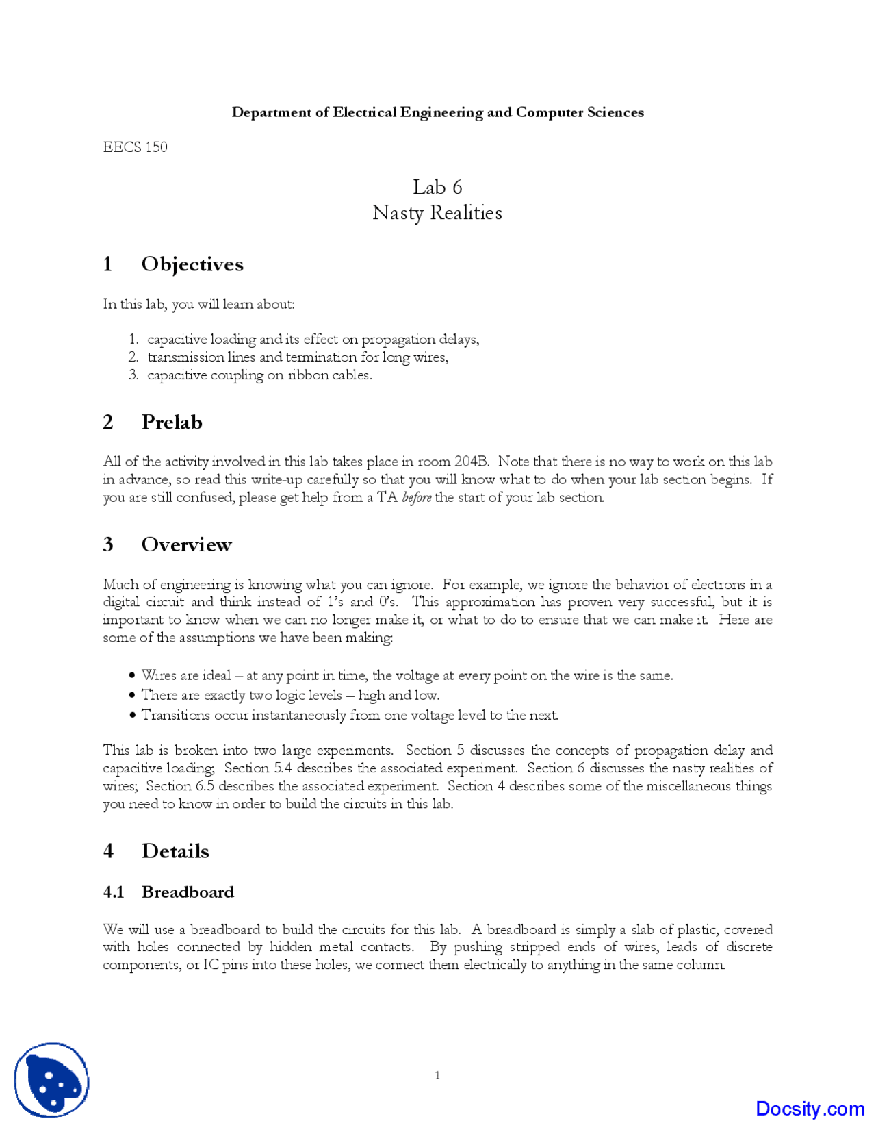 Nasty Realities Components And Techniques For Digital Systems Lab