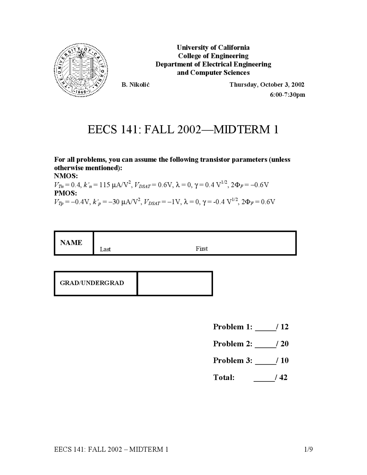 Final Value Introduction To Digital Integrated Circuits Exam Docsity