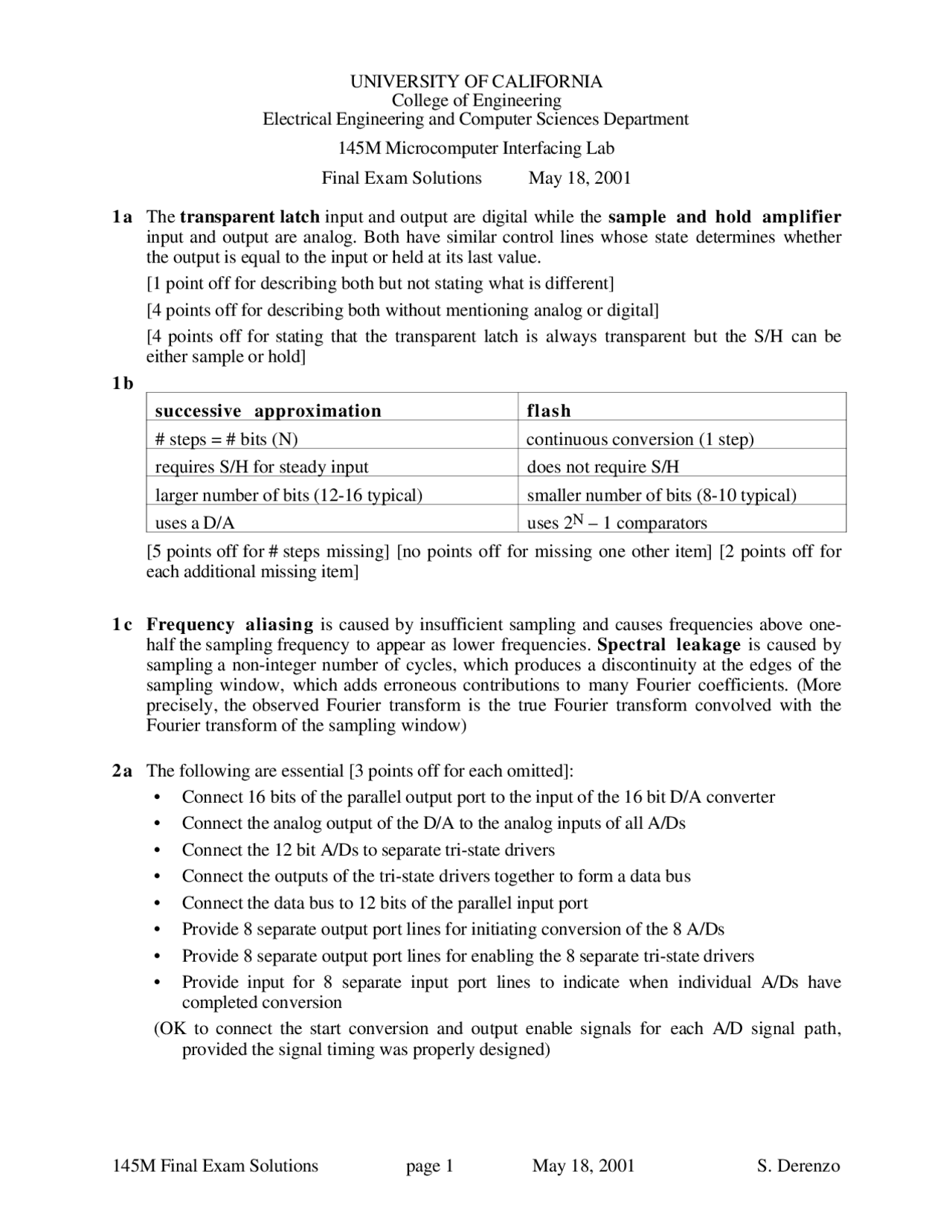 Transparent Latch - Introductory Microcomputer Interfacing Laboratory - Solved Exam - Docsity