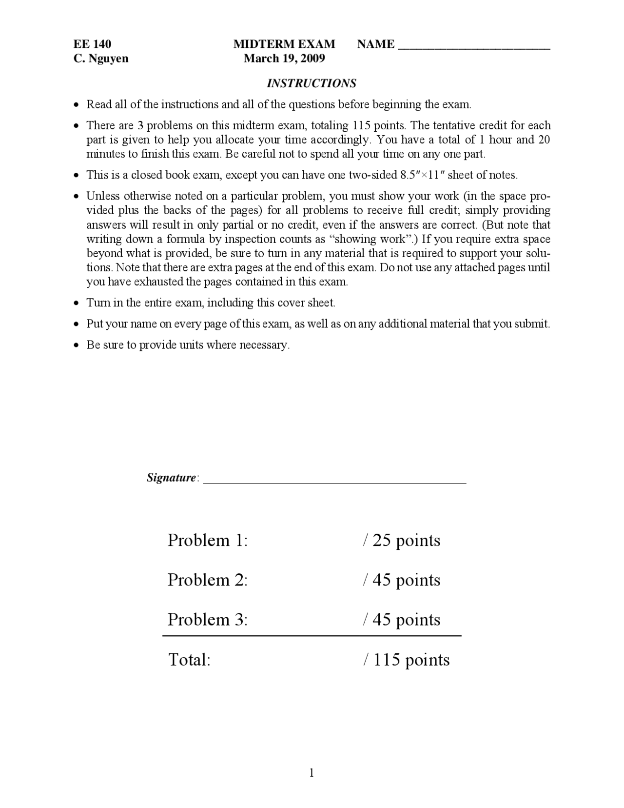 Amplifier Linear Integrated Circuits Exam Docsity
