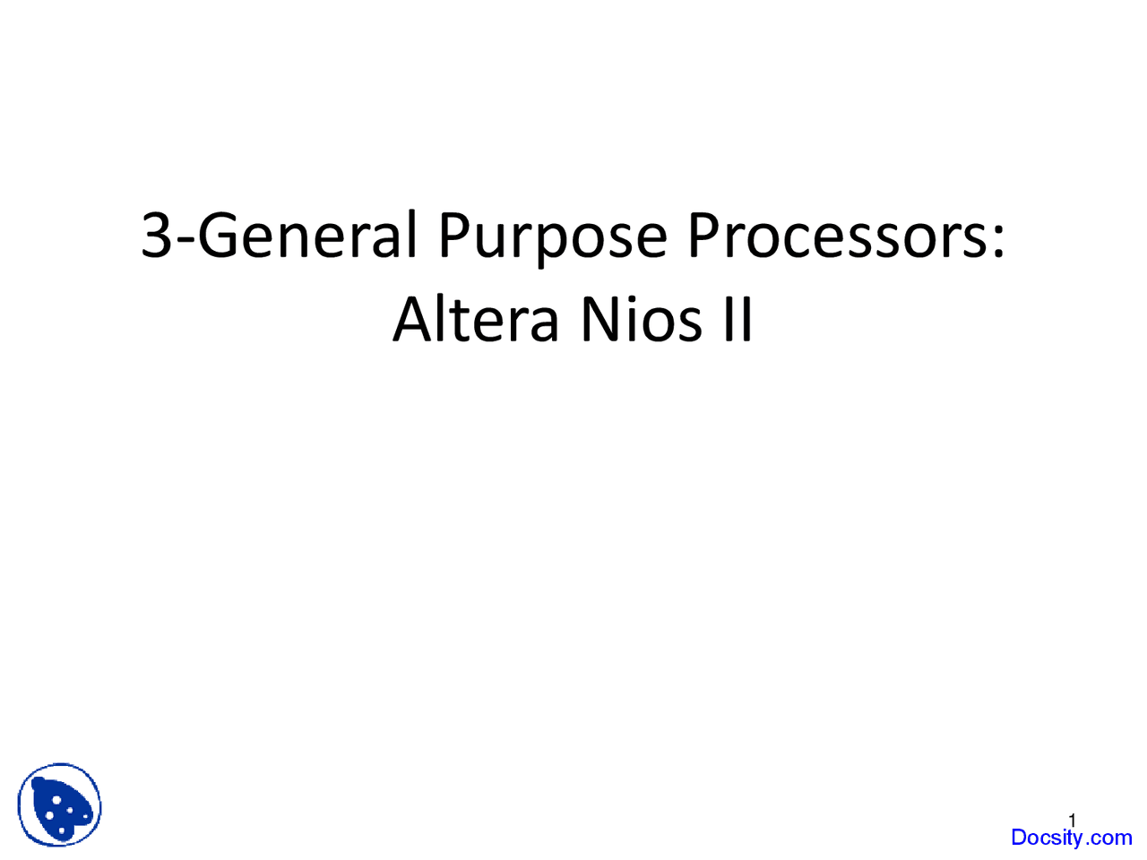 General Purpose High Performance Embedded Systems Design Lecture Slides Slides Computer