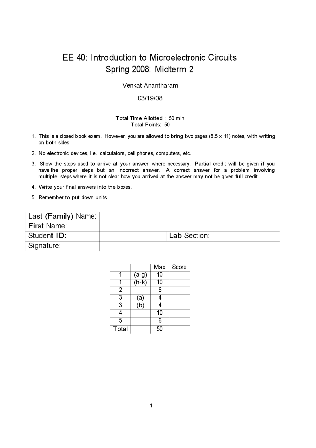 Current Source Introduction To Microelectronic Circuits Exam Docsity