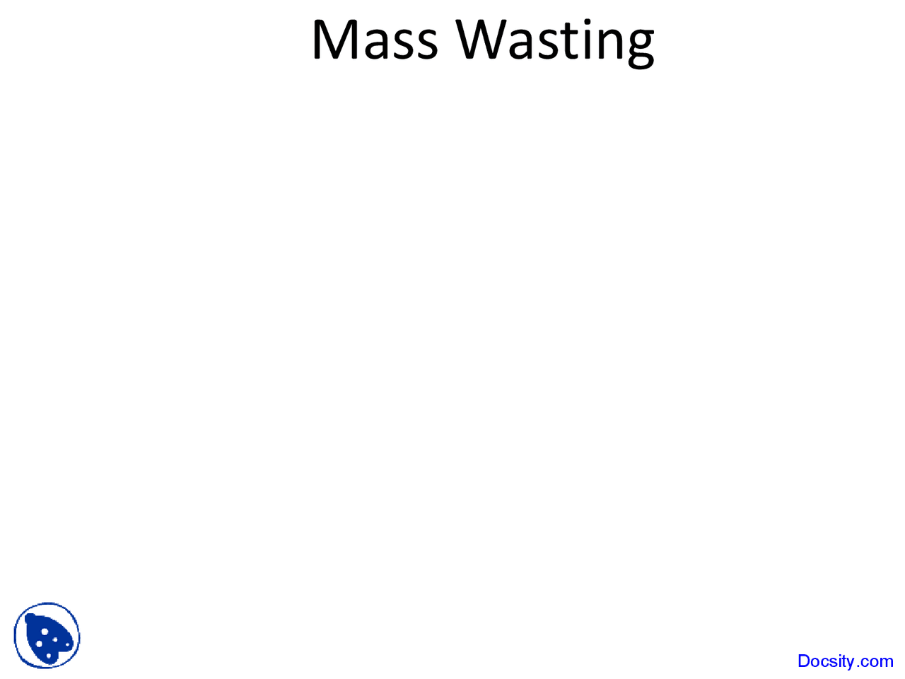 Mass Wasting Environmental Engineering Lecture Slides Docsity