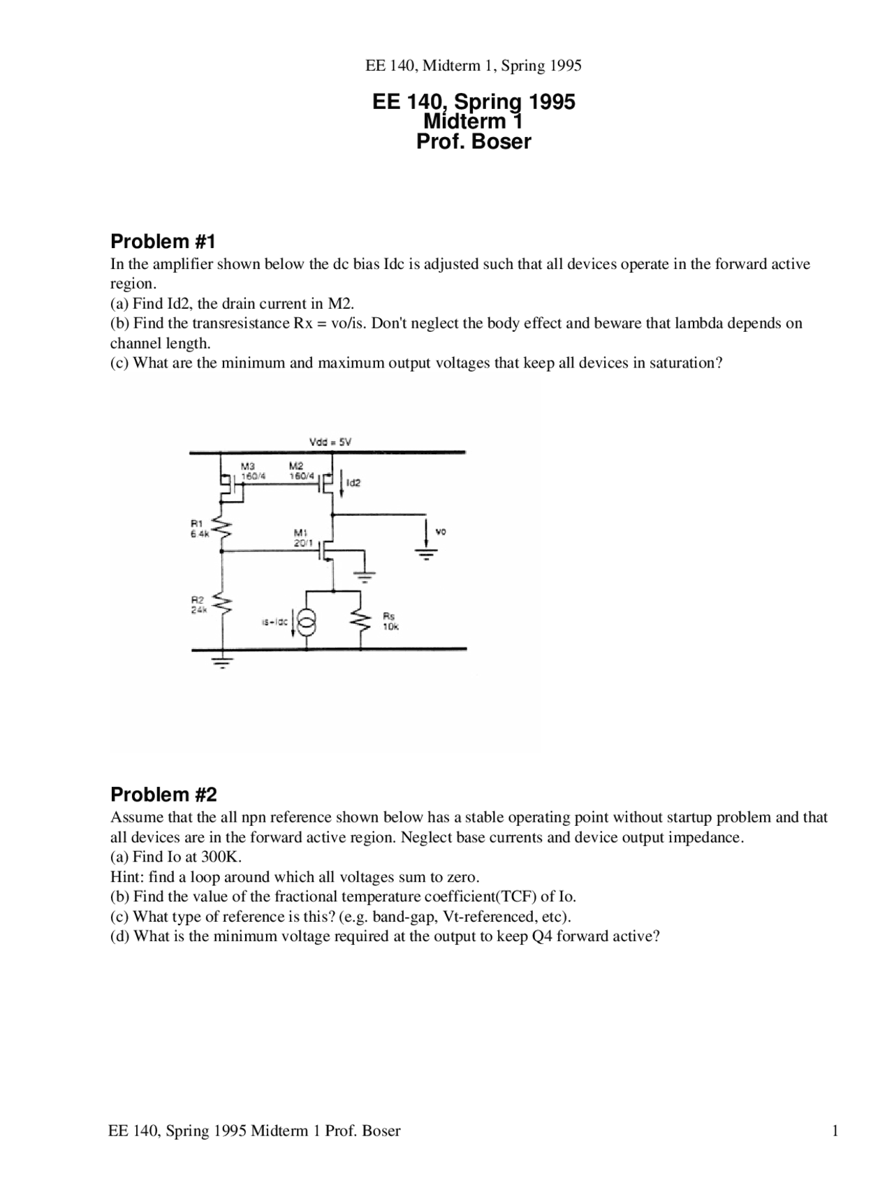 Reference Linear Integrated Circuits Exam Docsity