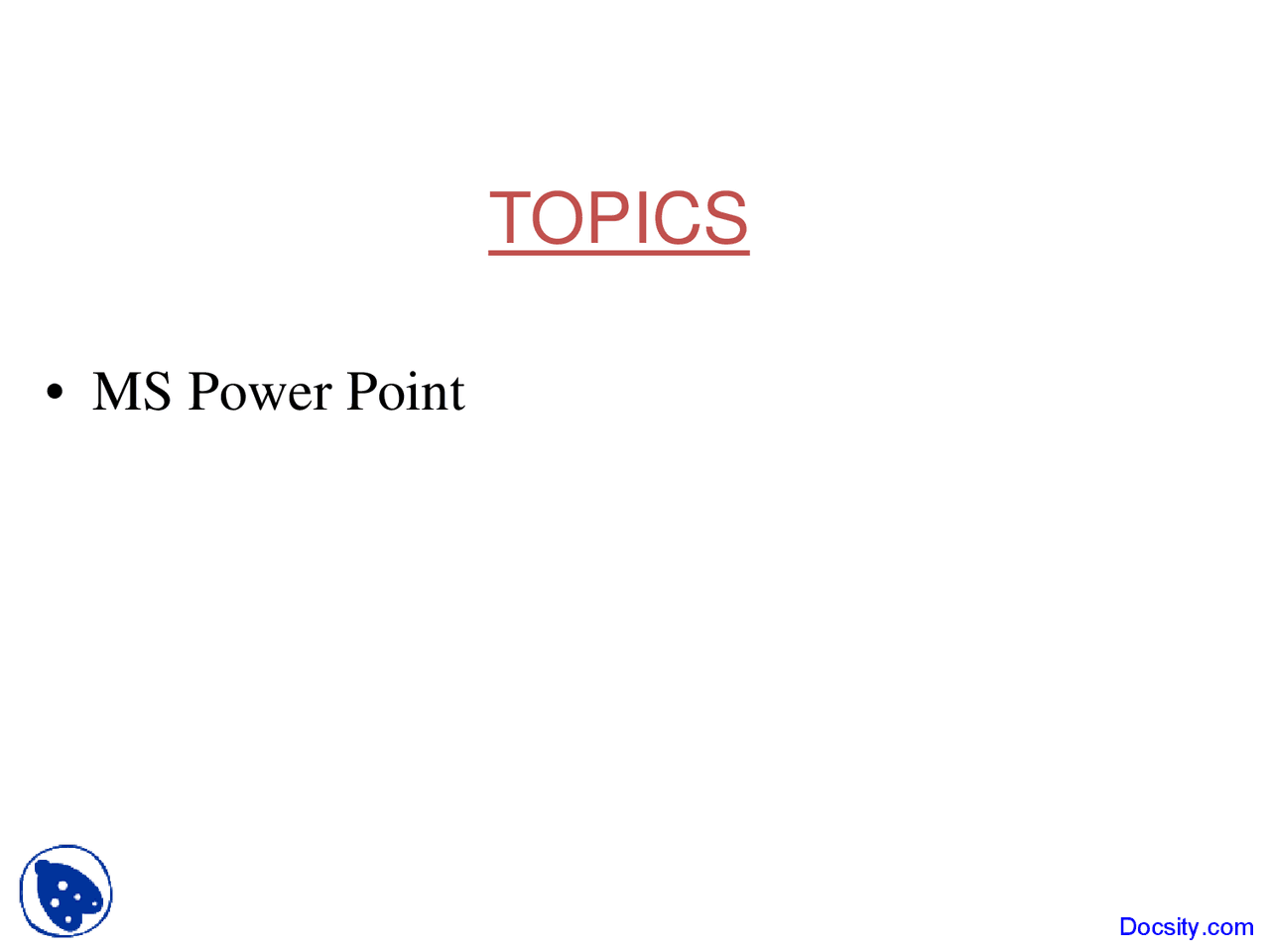 Ms Power Point Computer Fundamentals Lecture Slides Docsity