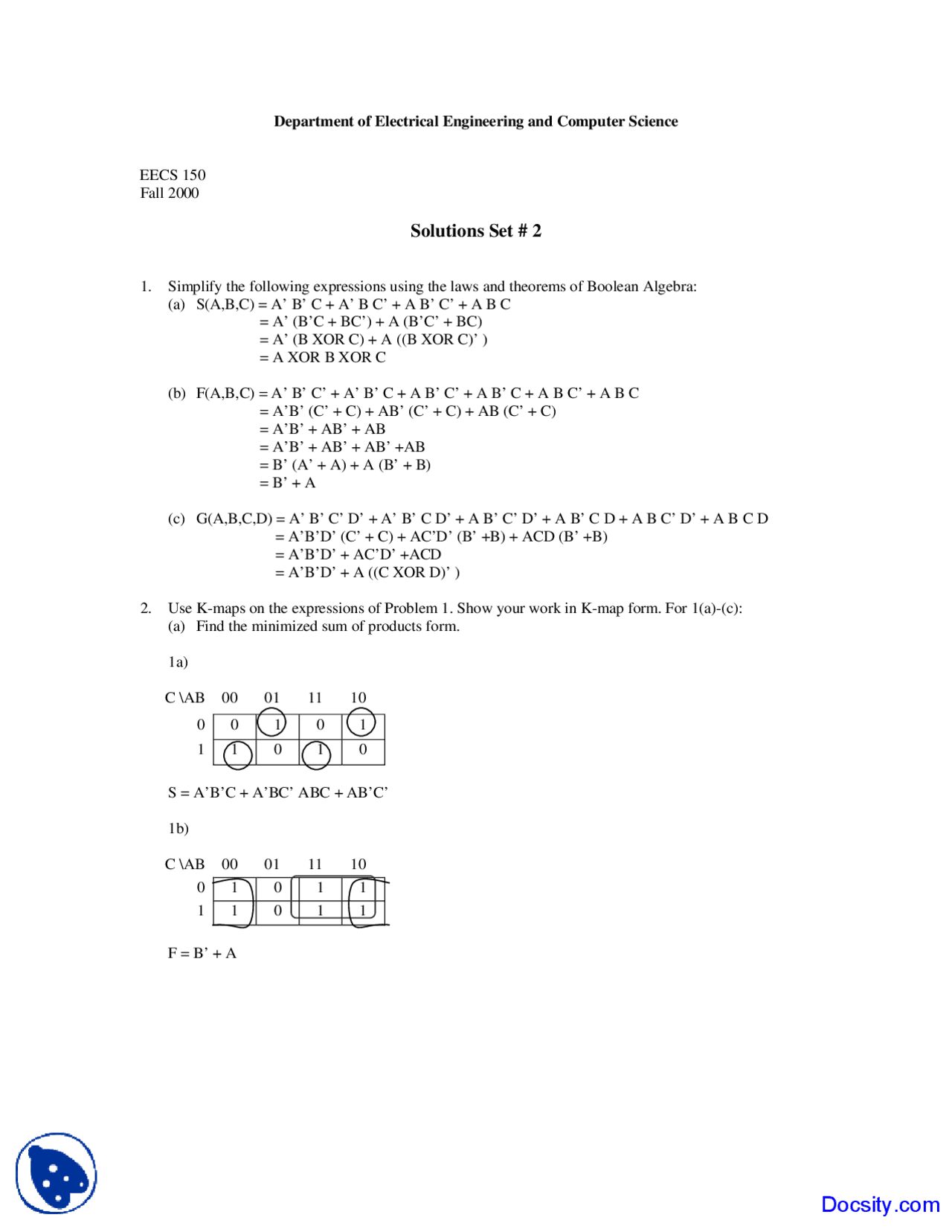 Theorems of Boolean Algebra - Components and Techniques for Digital ...