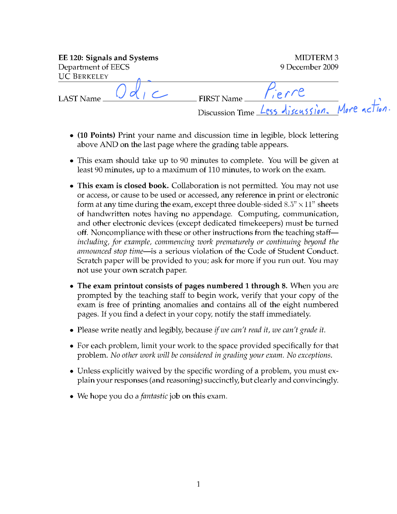 Causal Signal Signals And Systems Solved Exam Docsity